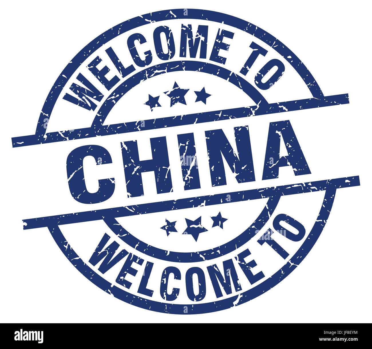 welcome to China blue stamp Stock Vector Image & Art - Alamy