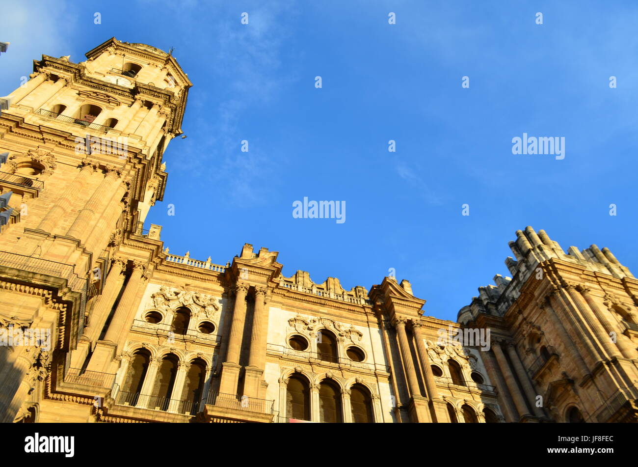 Street View of Málaga Cathedral in Spain Stock Photo - Alamy