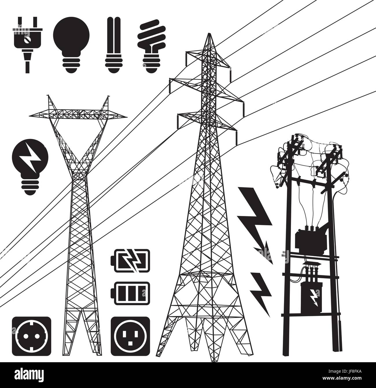 Lines pylon Stock Vector Images - Alamy