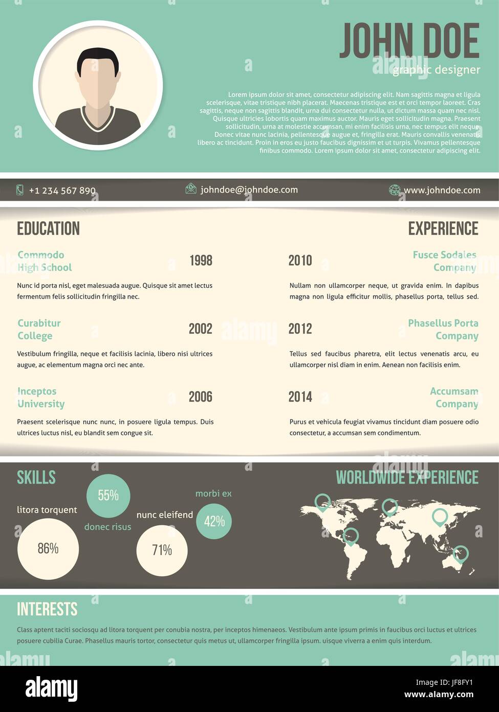 Cool resume cv design with dark and light contrast Stock Vector Image ...