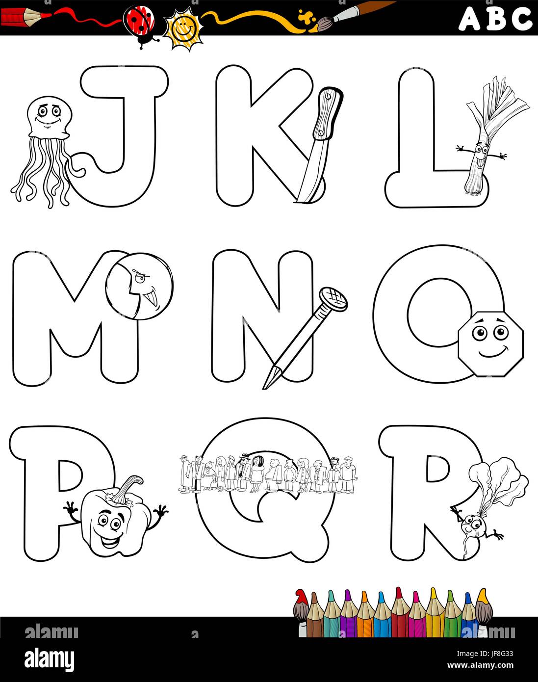 Coloring Alphabet For Kids Stock Photos & Coloring Alphabet For Kids ...