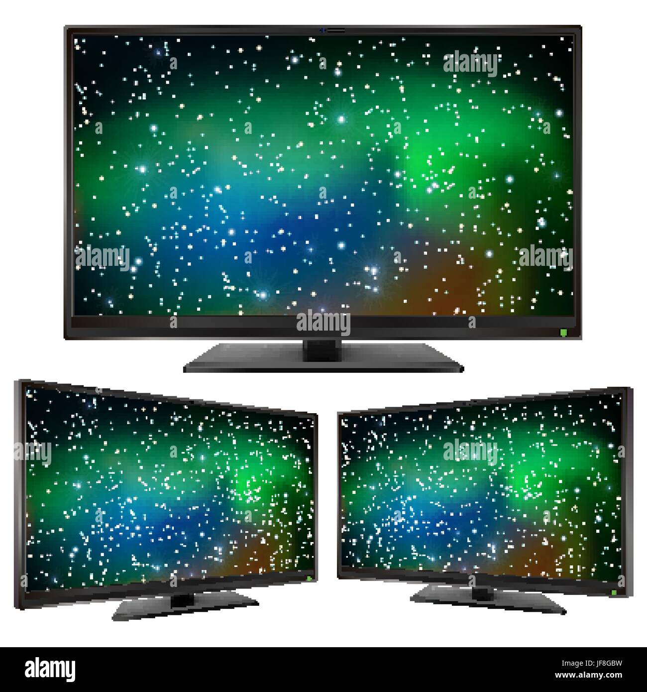 TV modern led monitor isolated on white background Stock Vector Image ...