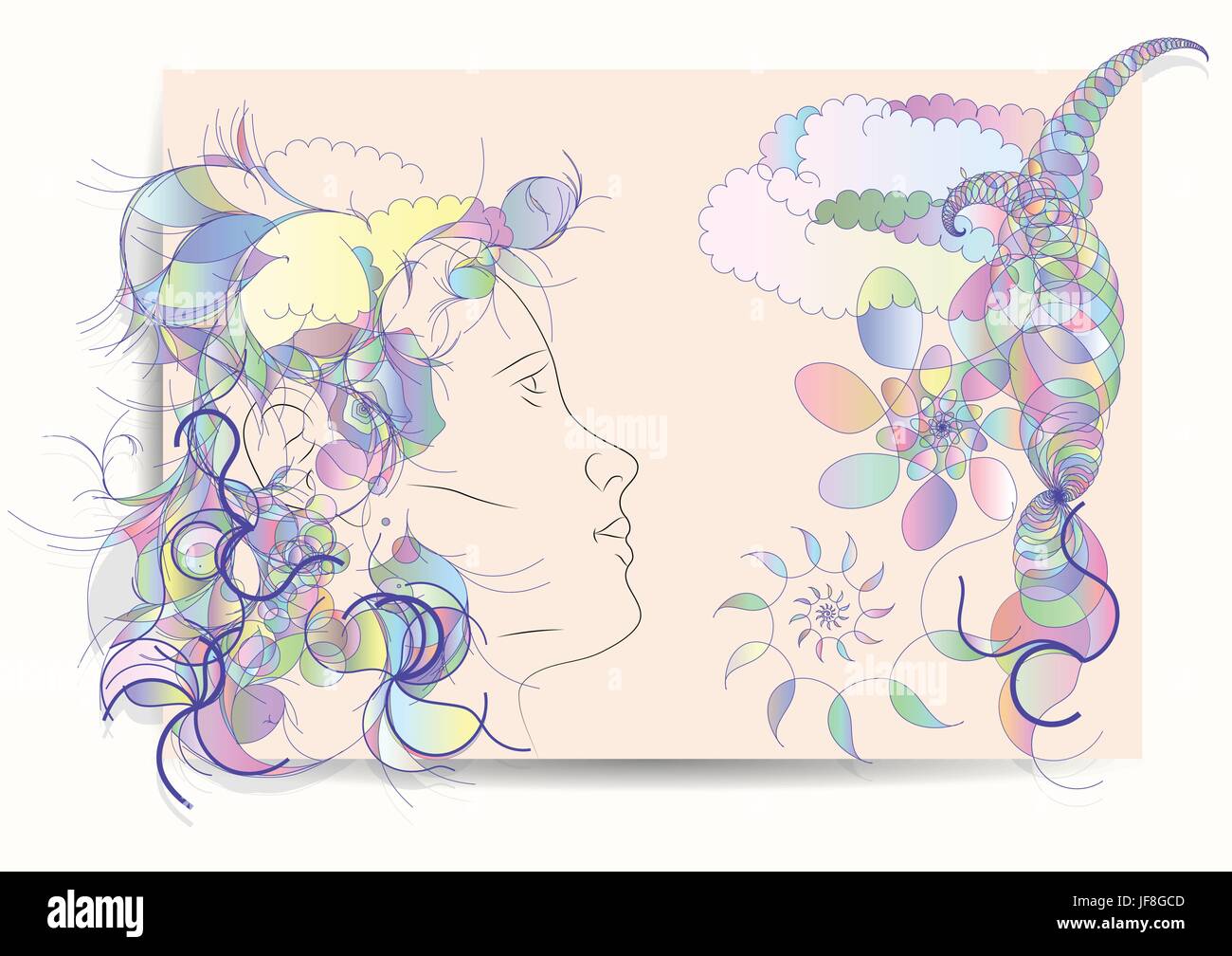 Portrait pretty laughing woman Stock Vector Images - Alamy