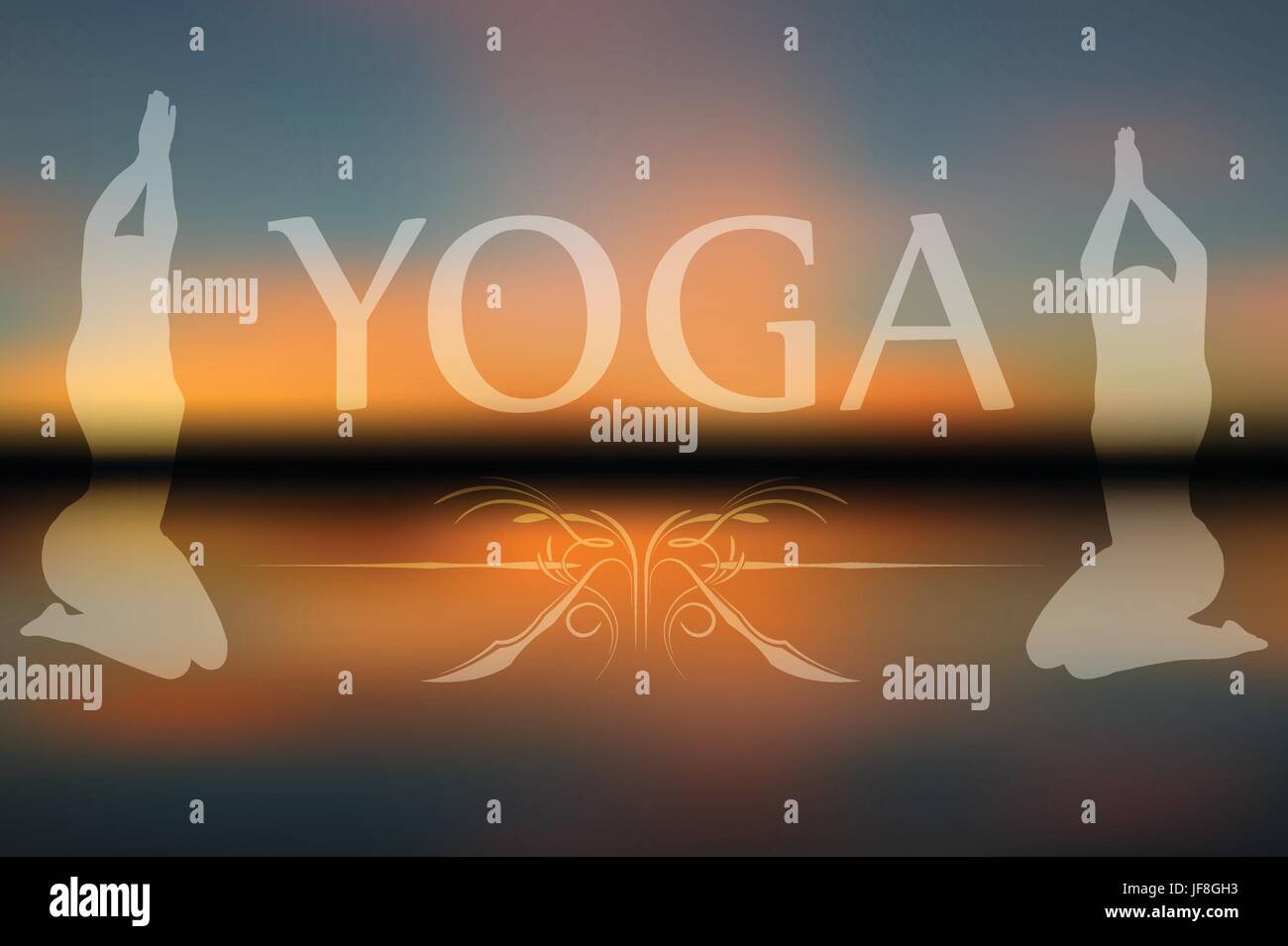 Woman exercises on yoga mat Stock Vector Images - Alamy