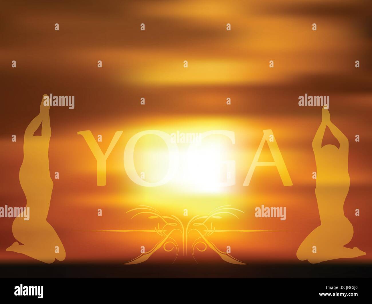 Woman exercises on yoga mat Stock Vector Images - Alamy