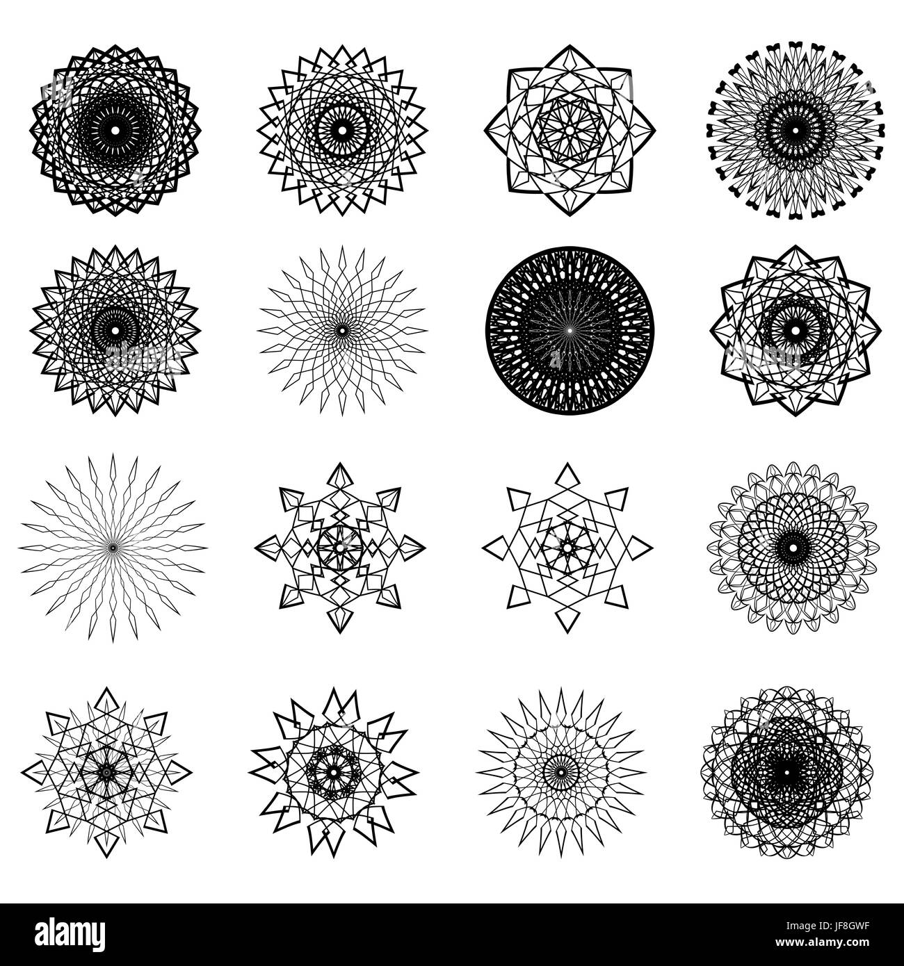 Geometric shapes symbols on Black and White Stock Photos & Images - Alamy