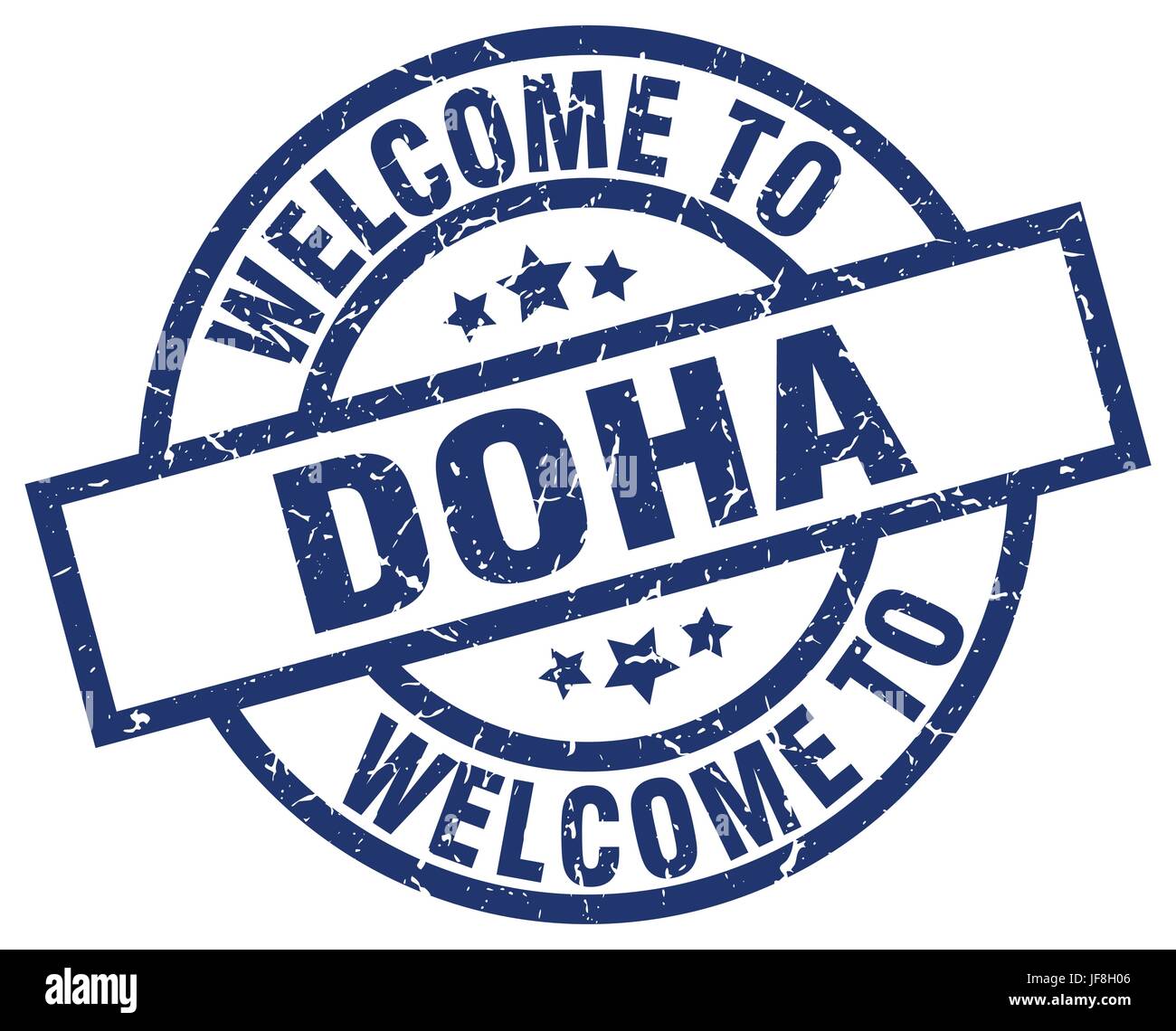 welcome to Doha blue stamp Stock Vector Image & Art - Alamy