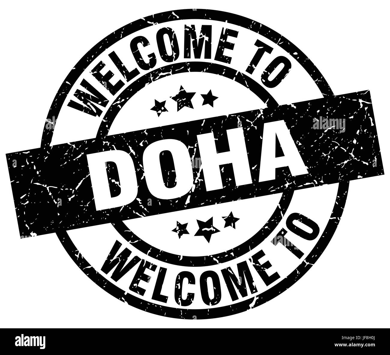 Doha stamp Black and White Stock Photos & Images - Alamy