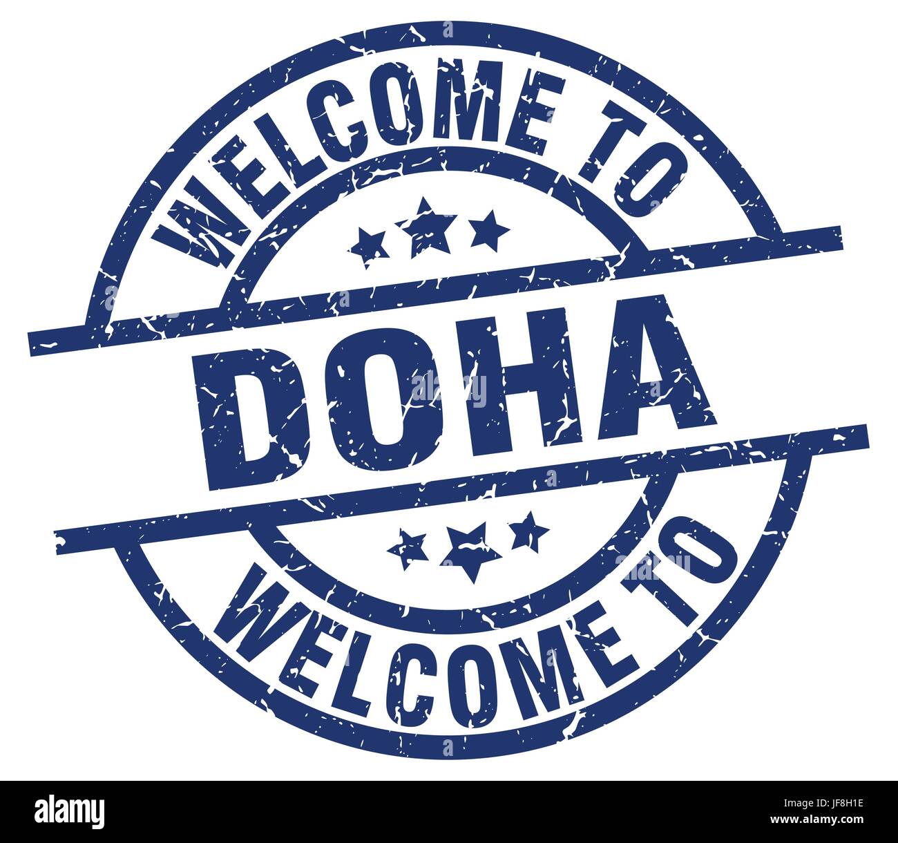 welcome to Doha blue stamp Stock Vector Image & Art - Alamy