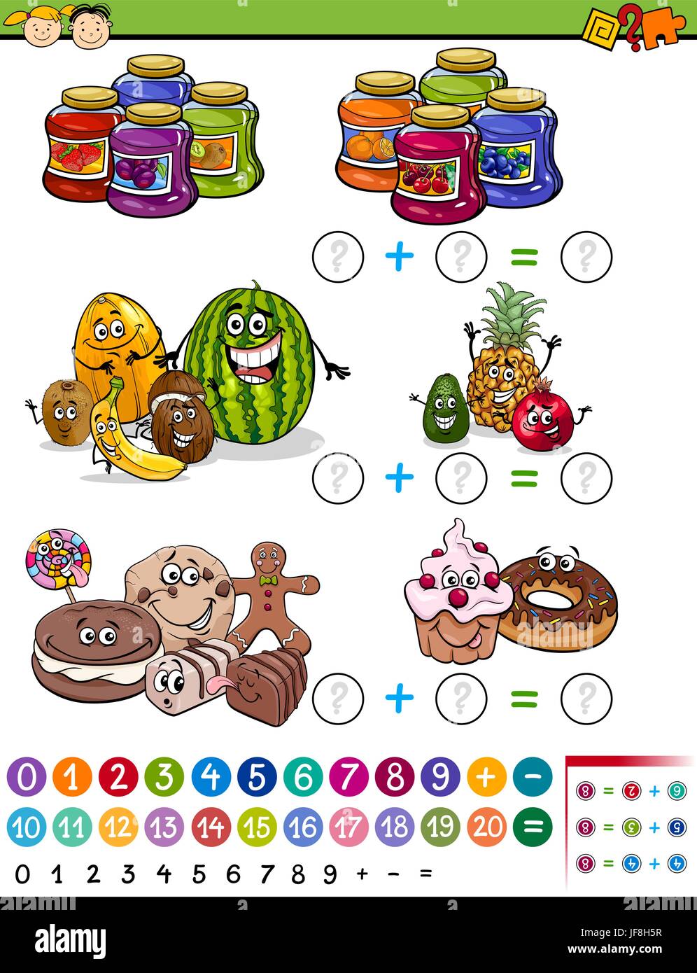 Cartoon illustration educational mathematical counting hi-res stock ...