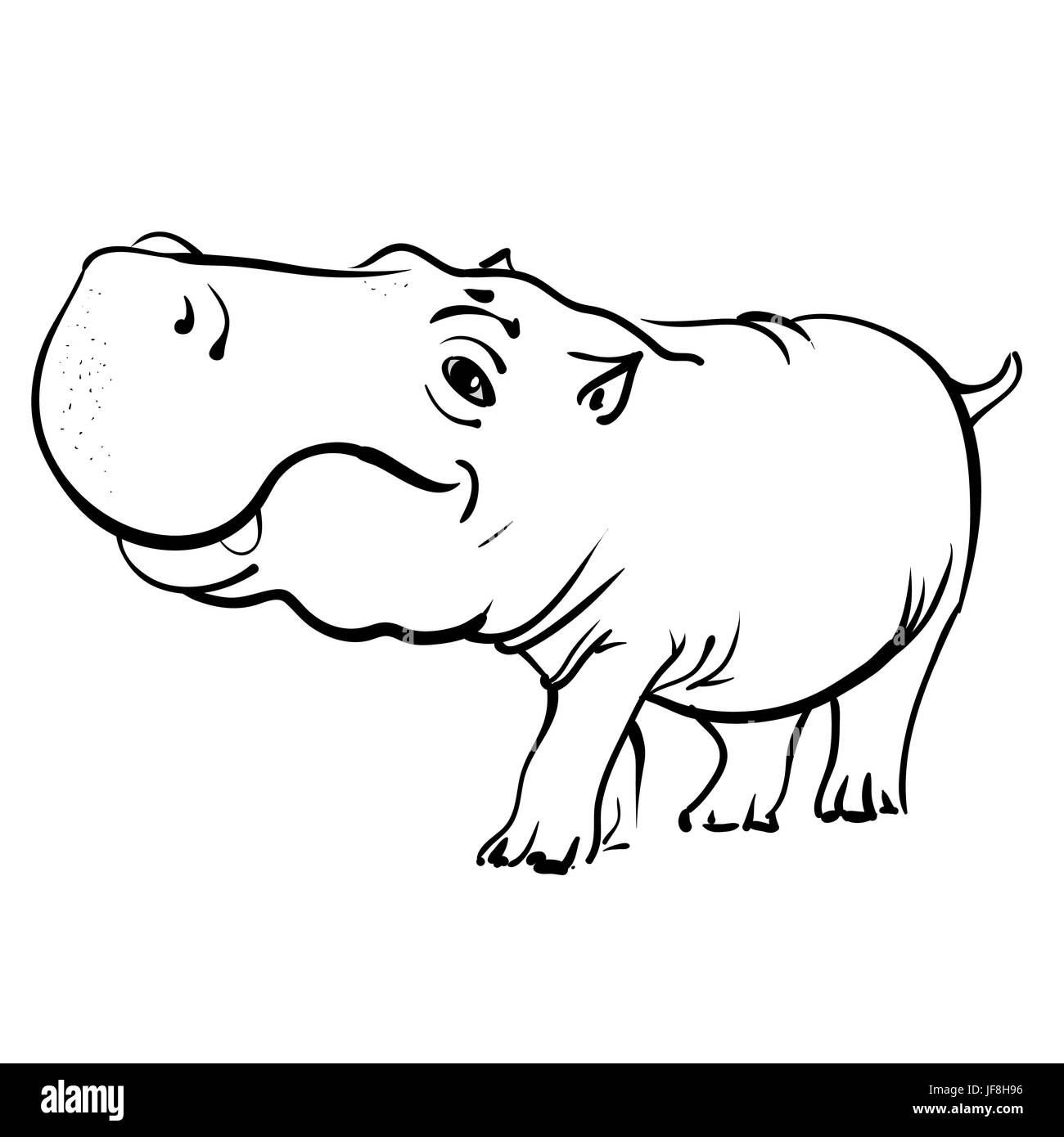 Hippopotamus gaping Stock Vector Images - Alamy