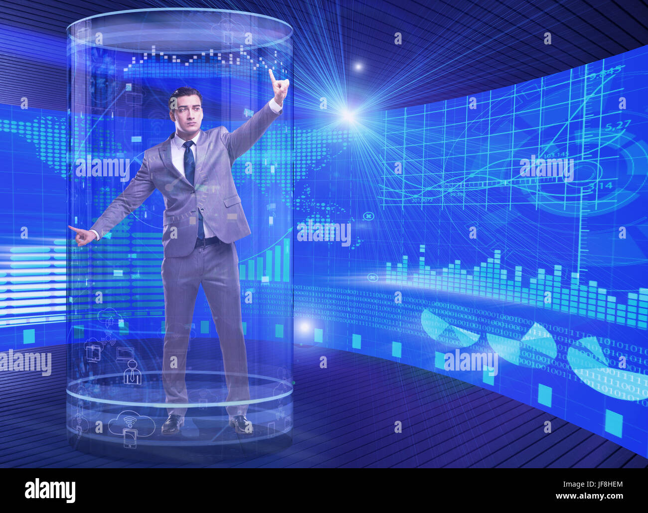 Man in stock exchange trading concept Stock Photo - Alamy