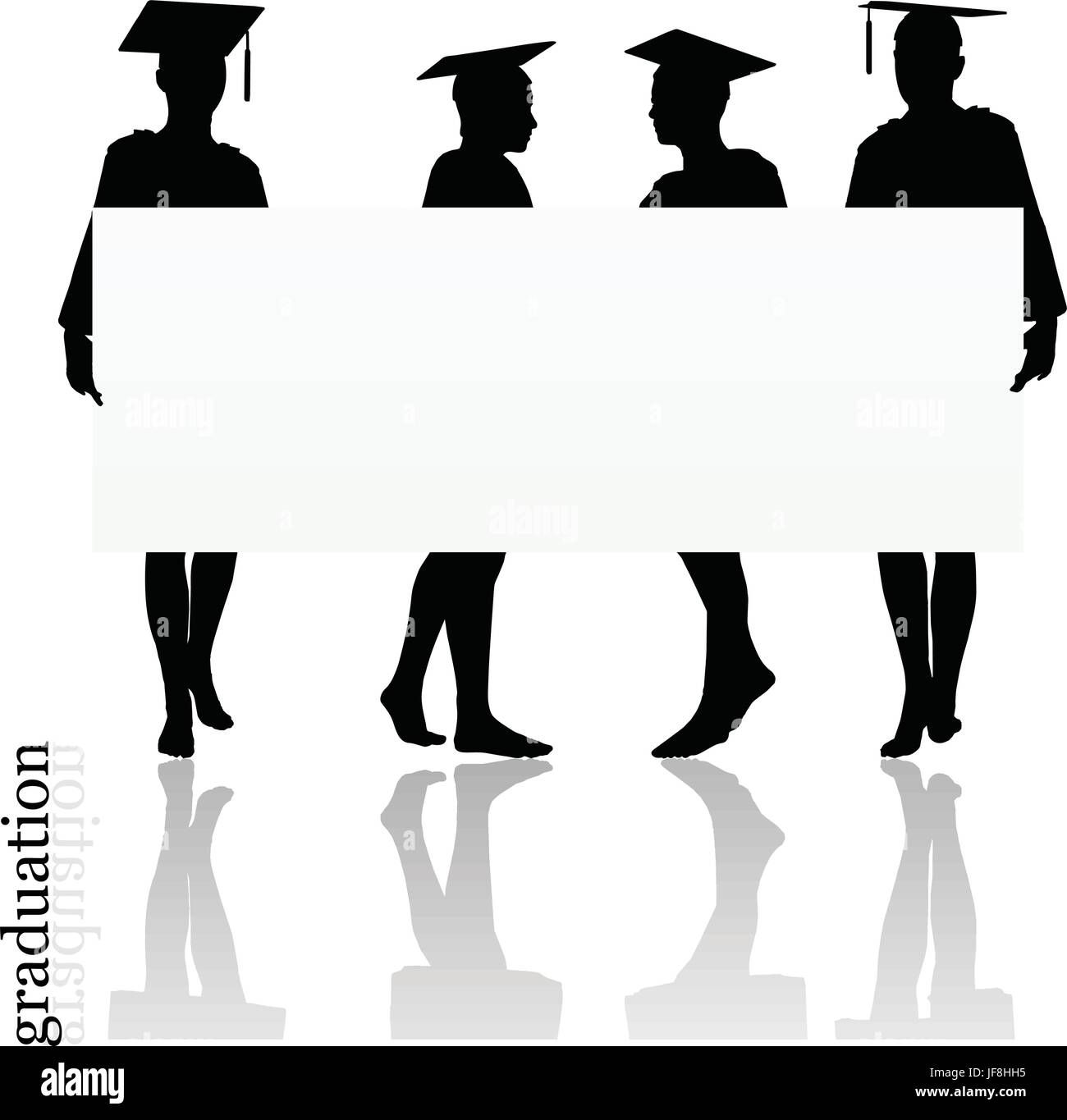 Girl in black graduation Stock Vector Images - Alamy