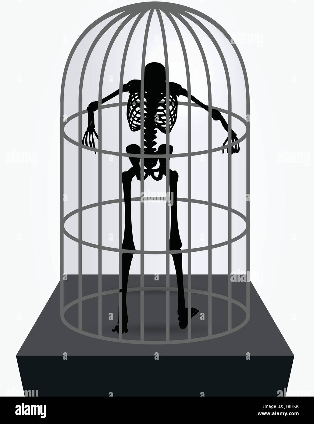 Skeleton cage Stock Vector Images - Alamy