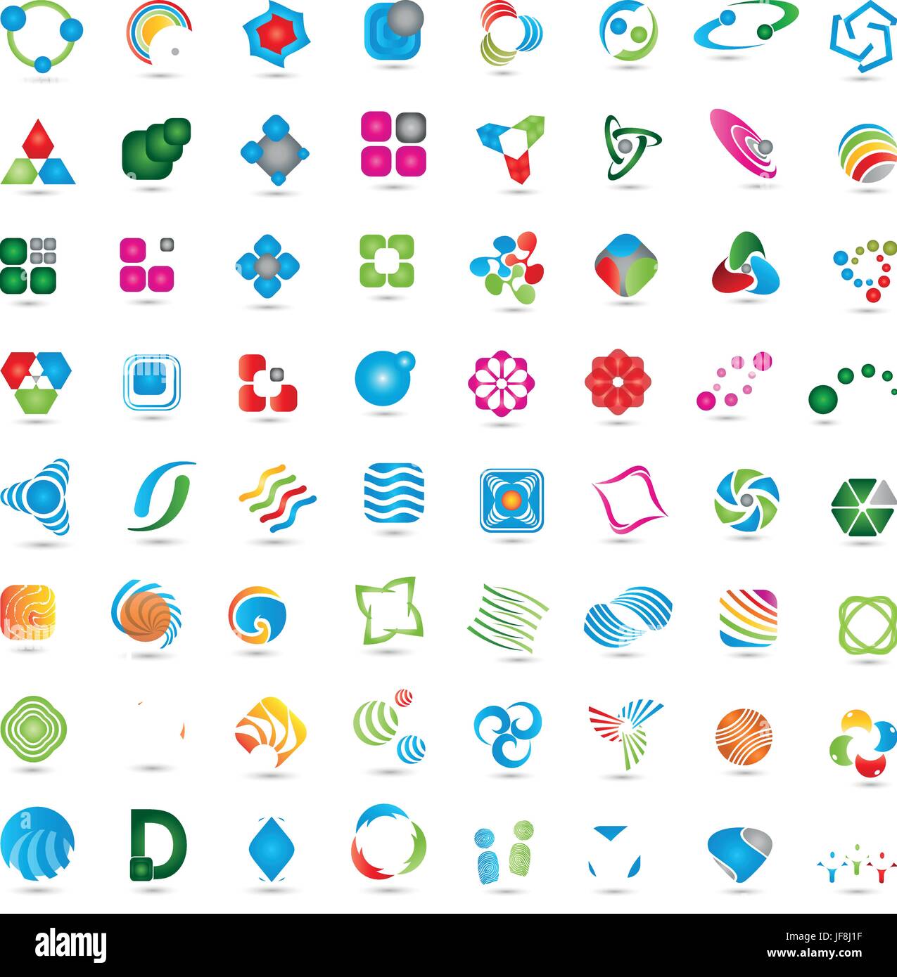 large logos collection,creative logo set,digital Stock Vector Image ...