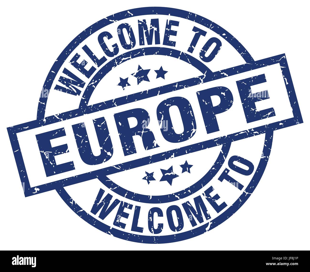 welcome to europe blue stamp Stock Vector Image & Art - Alamy