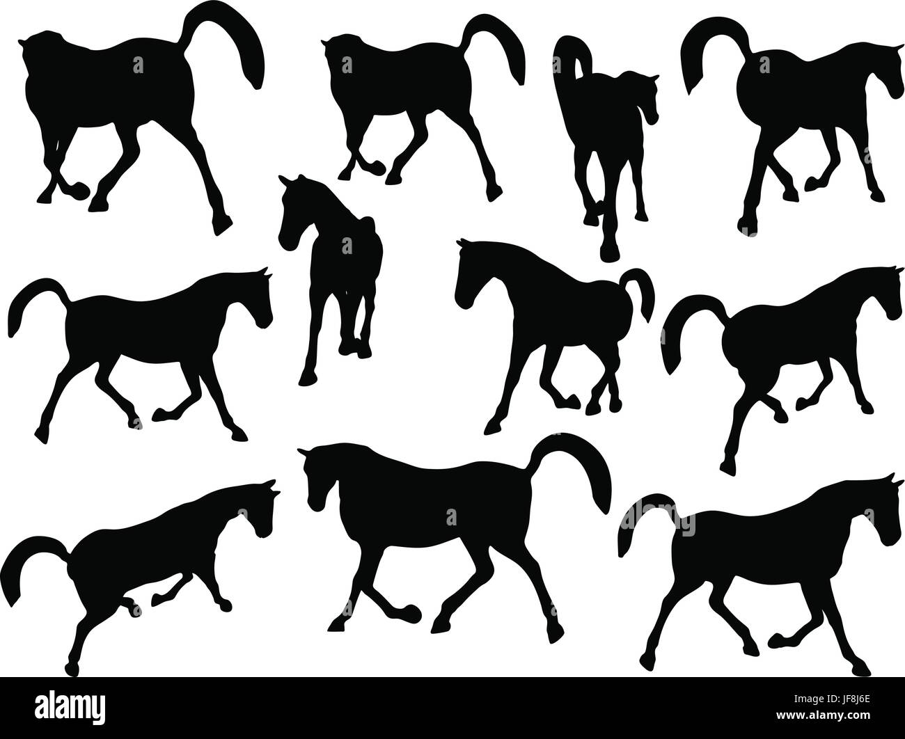 horse silhouette in prancing walk pose Stock Vector Image & Art - Alamy