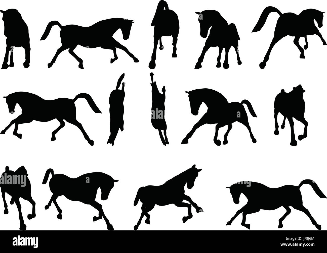 horse silhouette in running pose Stock Vector Image & Art - Alamy