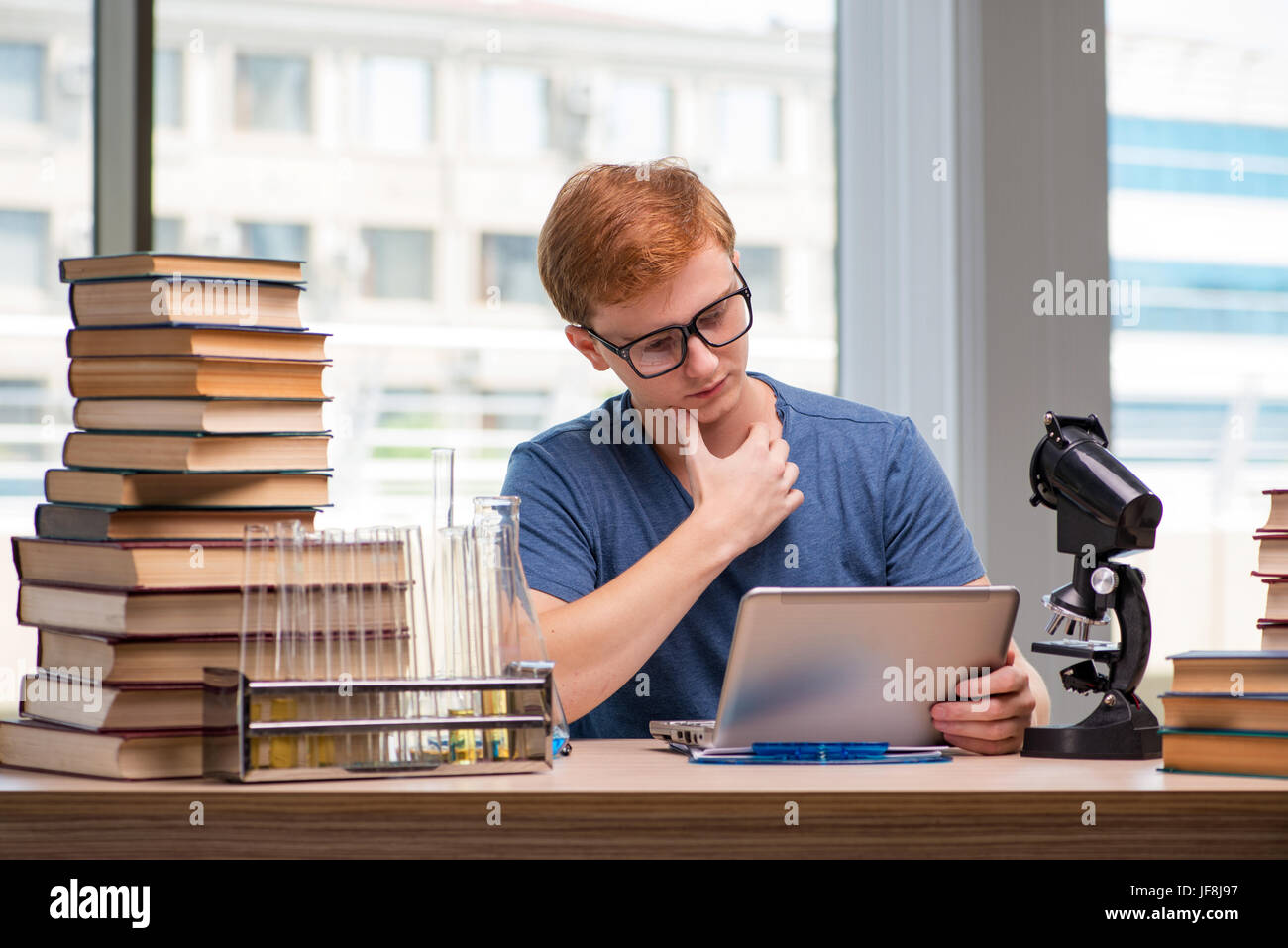 Young student preparing for school exams Stock Photo - Alamy