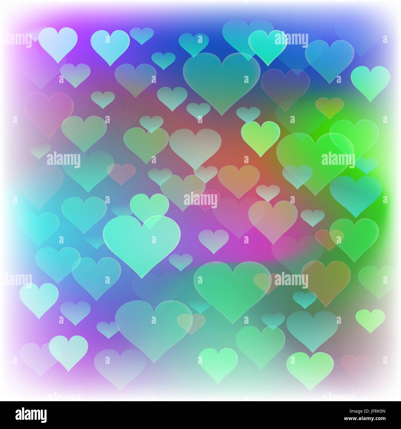 Romantic Colorful Hearts Background. Blurred Heart Pattern Stock Vector ...