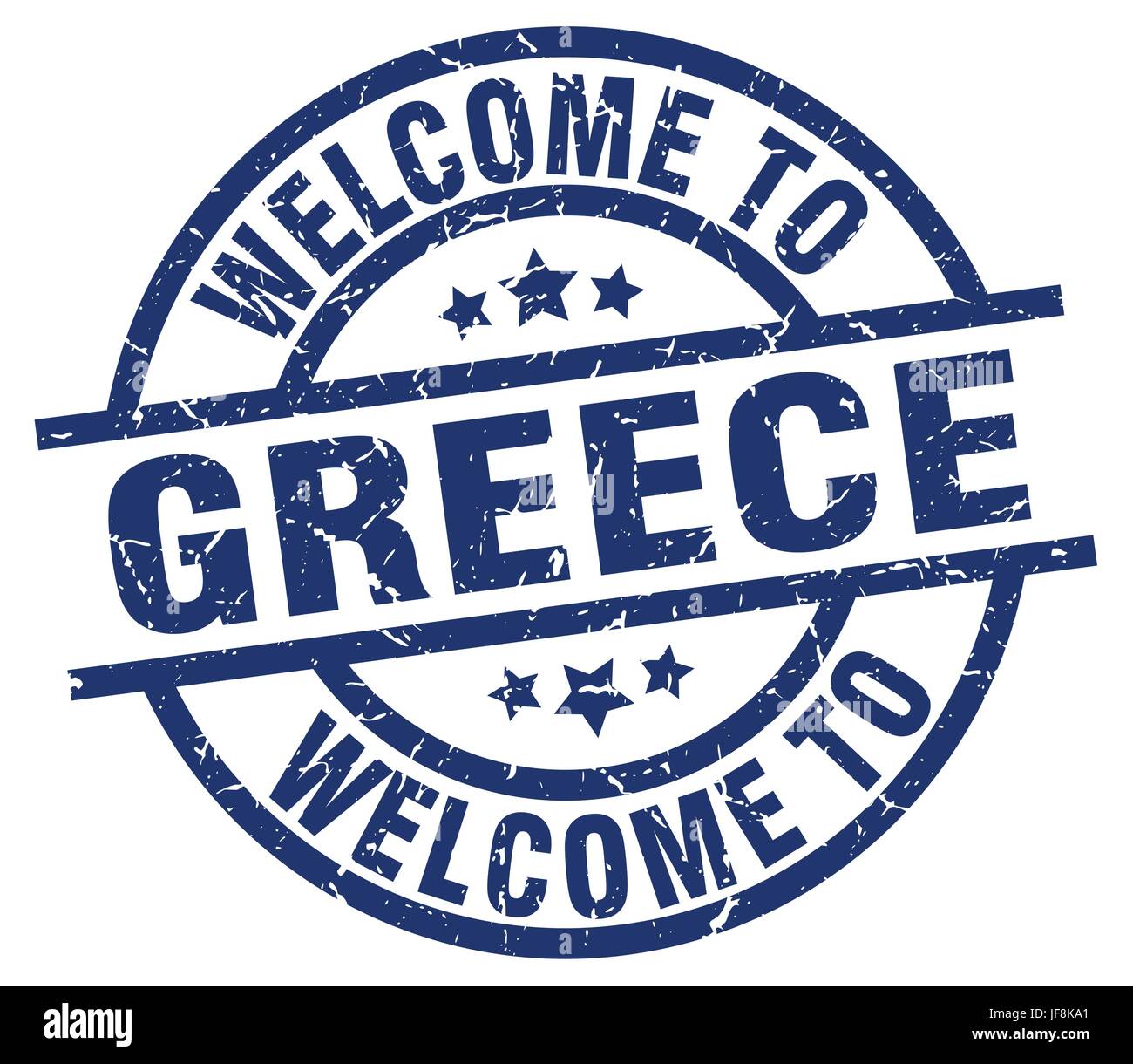 welcome to Greece blue stamp Stock Vector Image & Art - Alamy