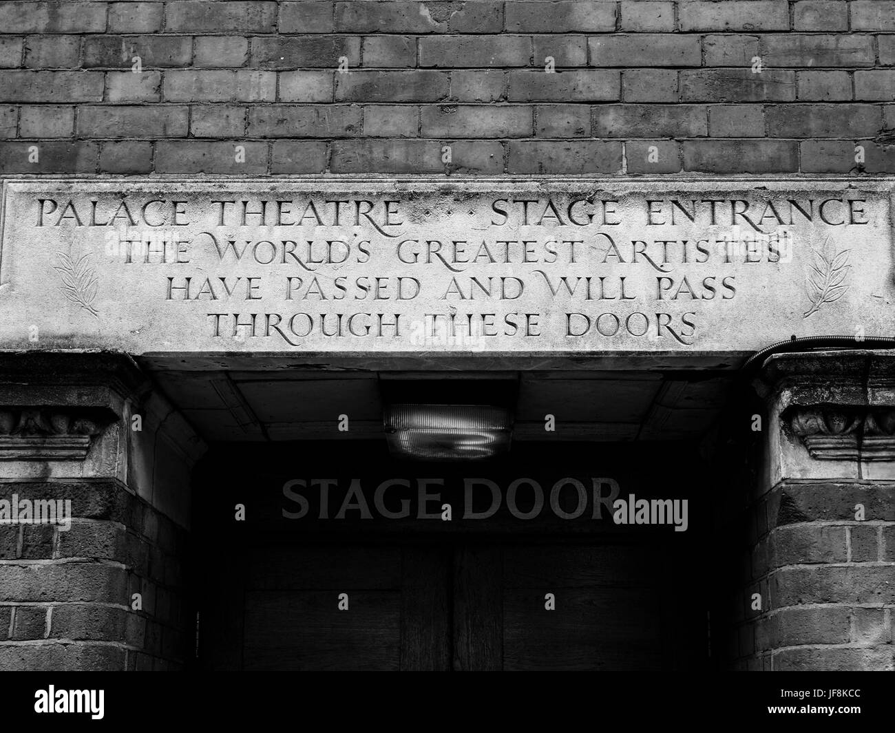Stage door of west end theatre Black and White Stock Photos & Images ...