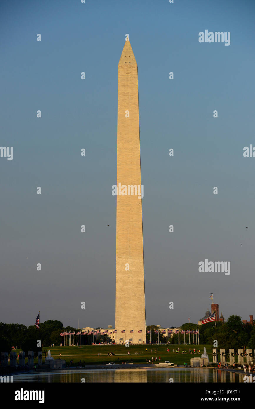 Washington Monument in Washington, DC looking east from the steps of ...