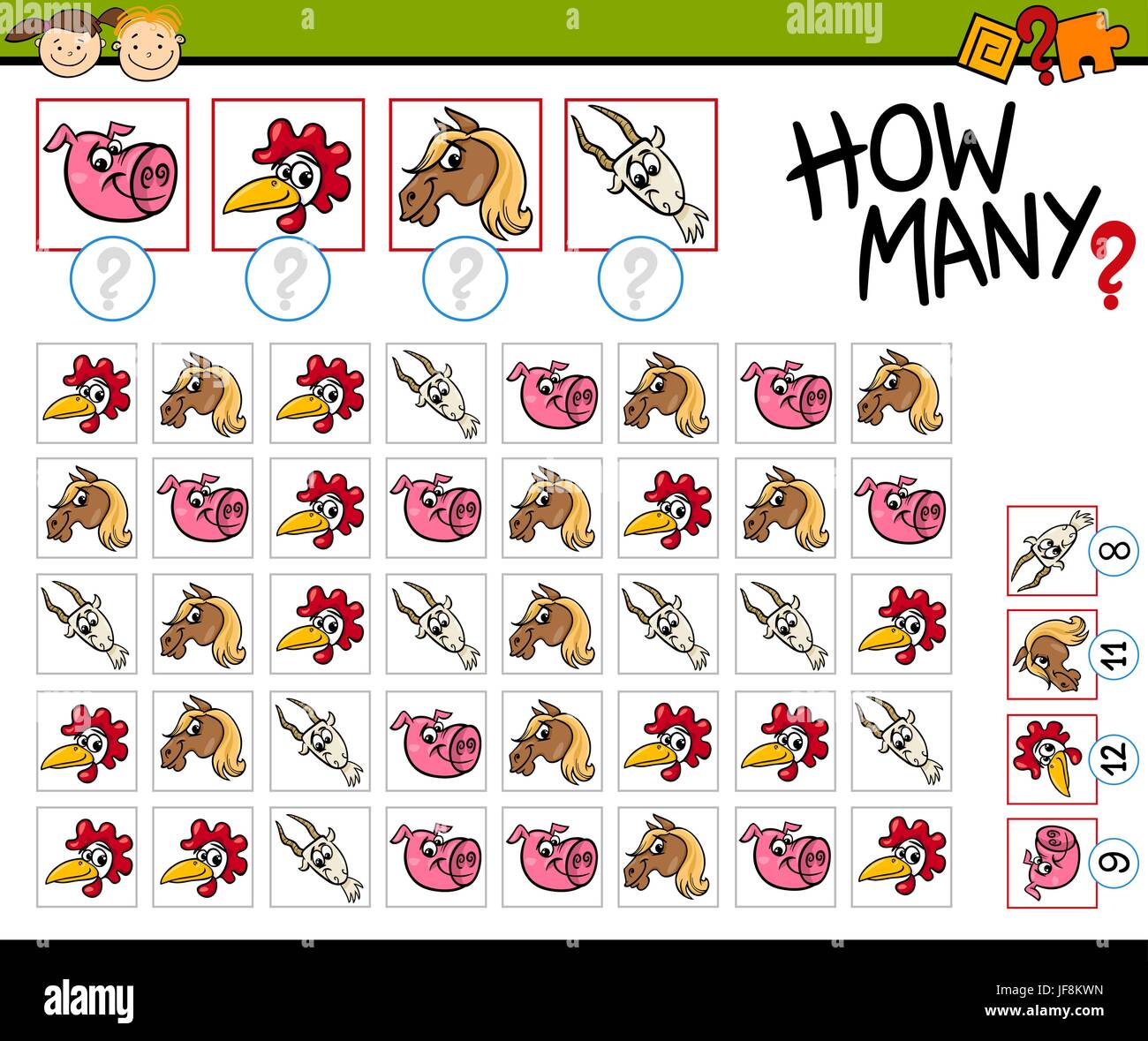 cartoon counting game for kids Stock Vector Image & Art - Alamy