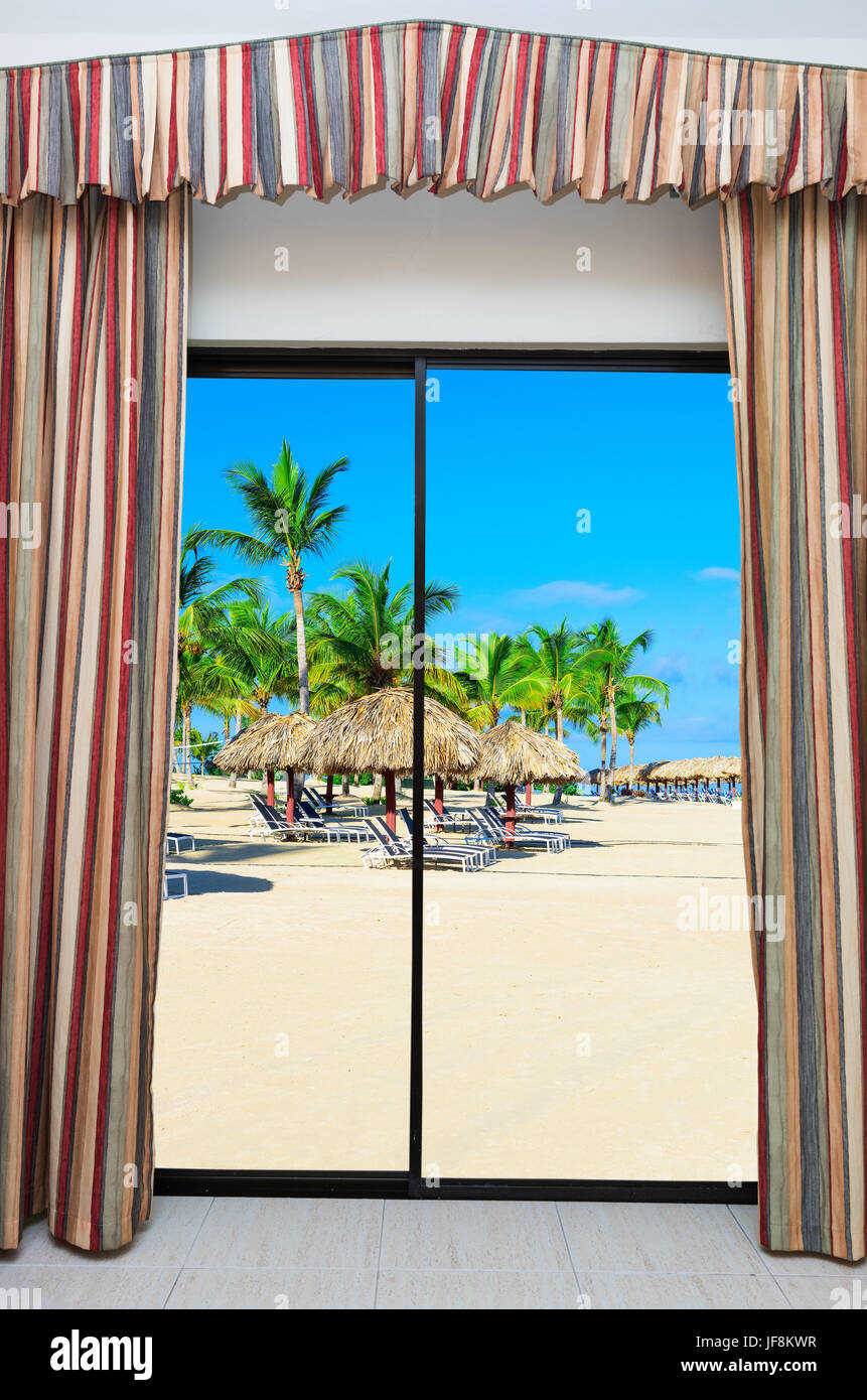 window overlooking the beach Stock Photo - Alamy