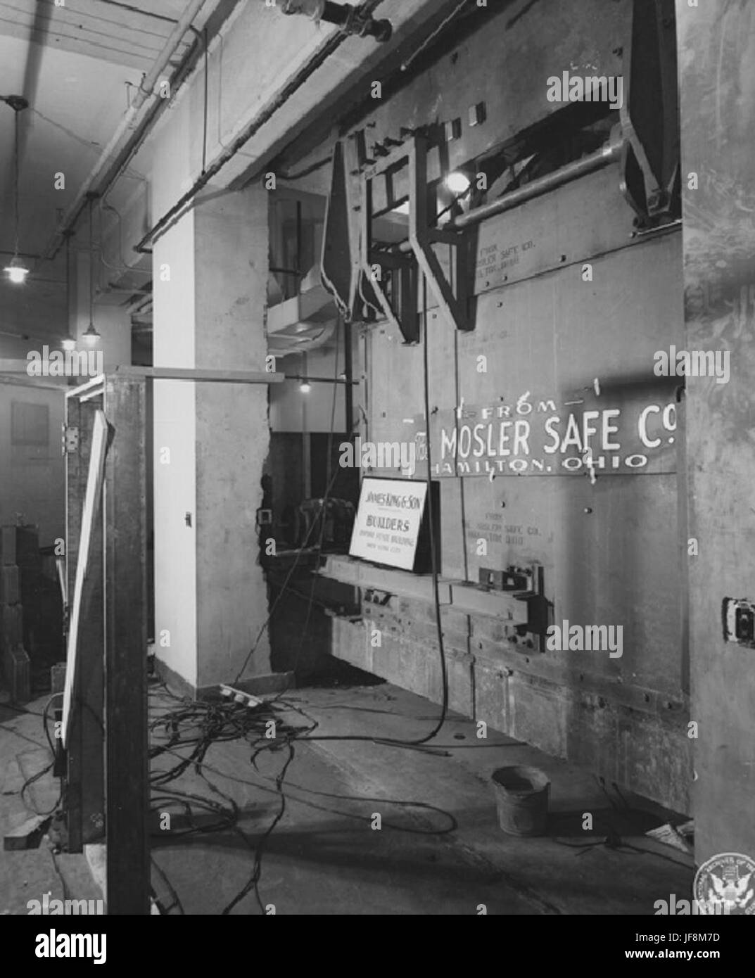A historic photograph showing the completed assembly of a shrine prior ...