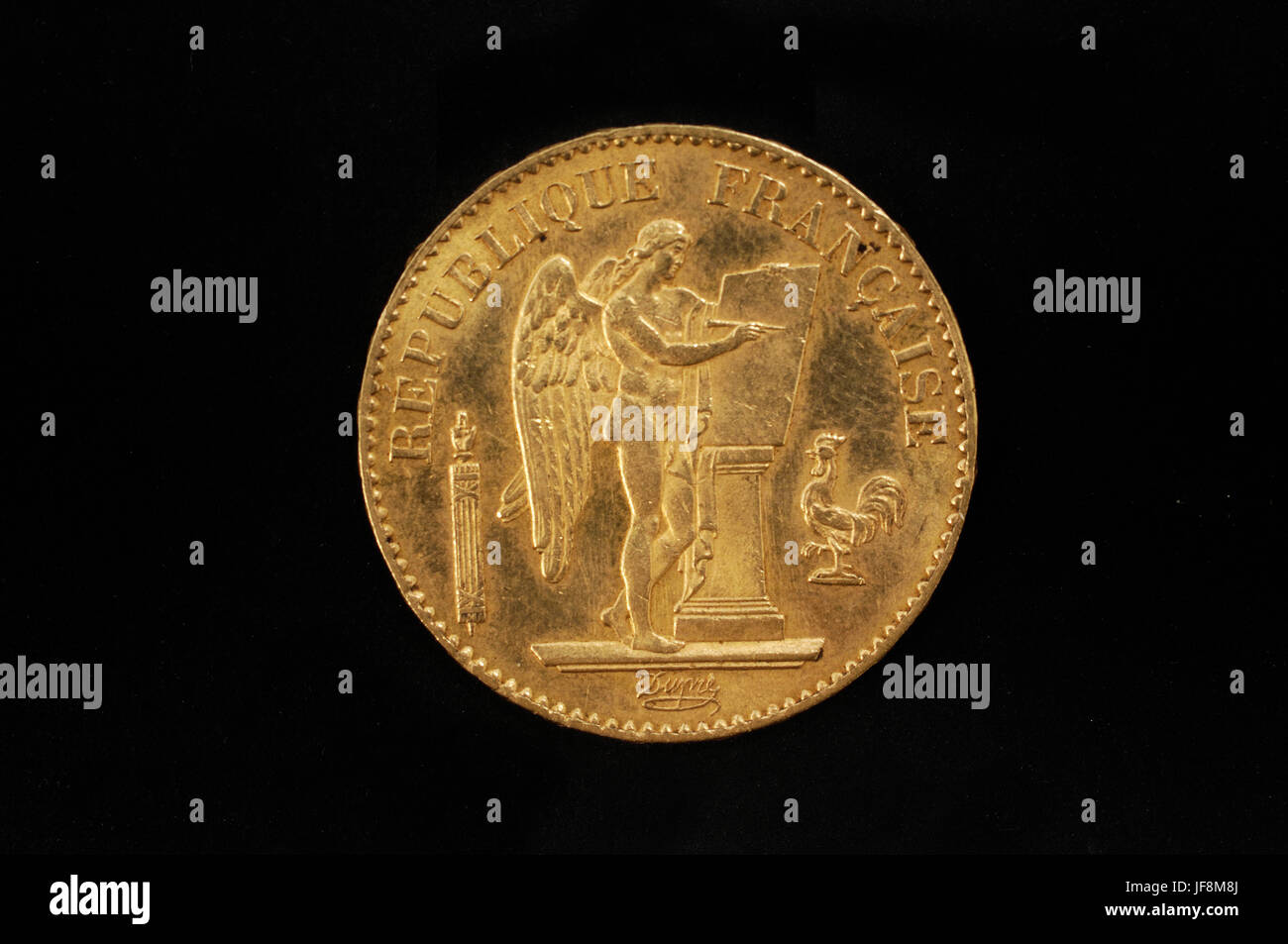 Gold french coin Stock Photo - Alamy