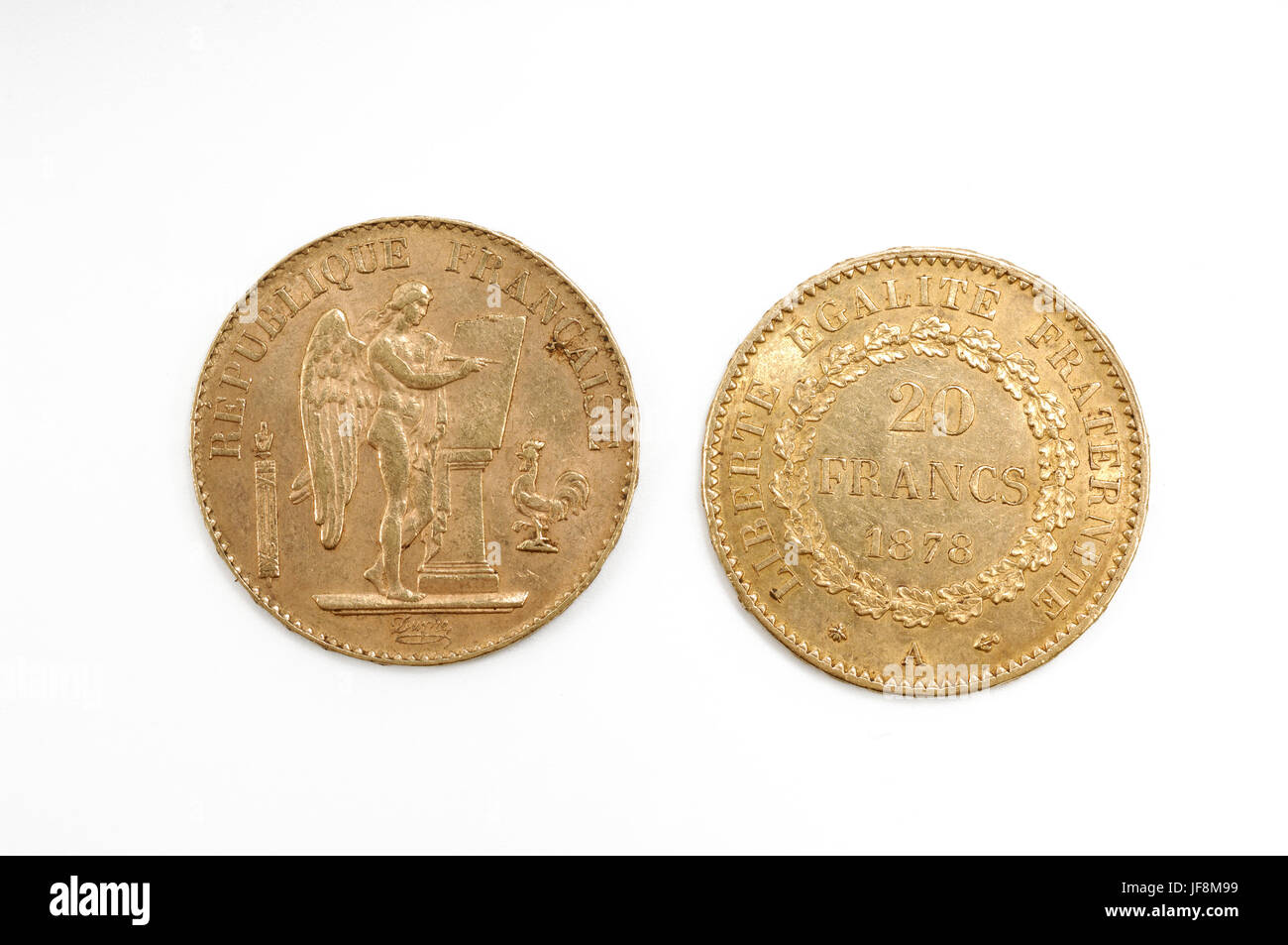 Gold french coin Stock Photo - Alamy