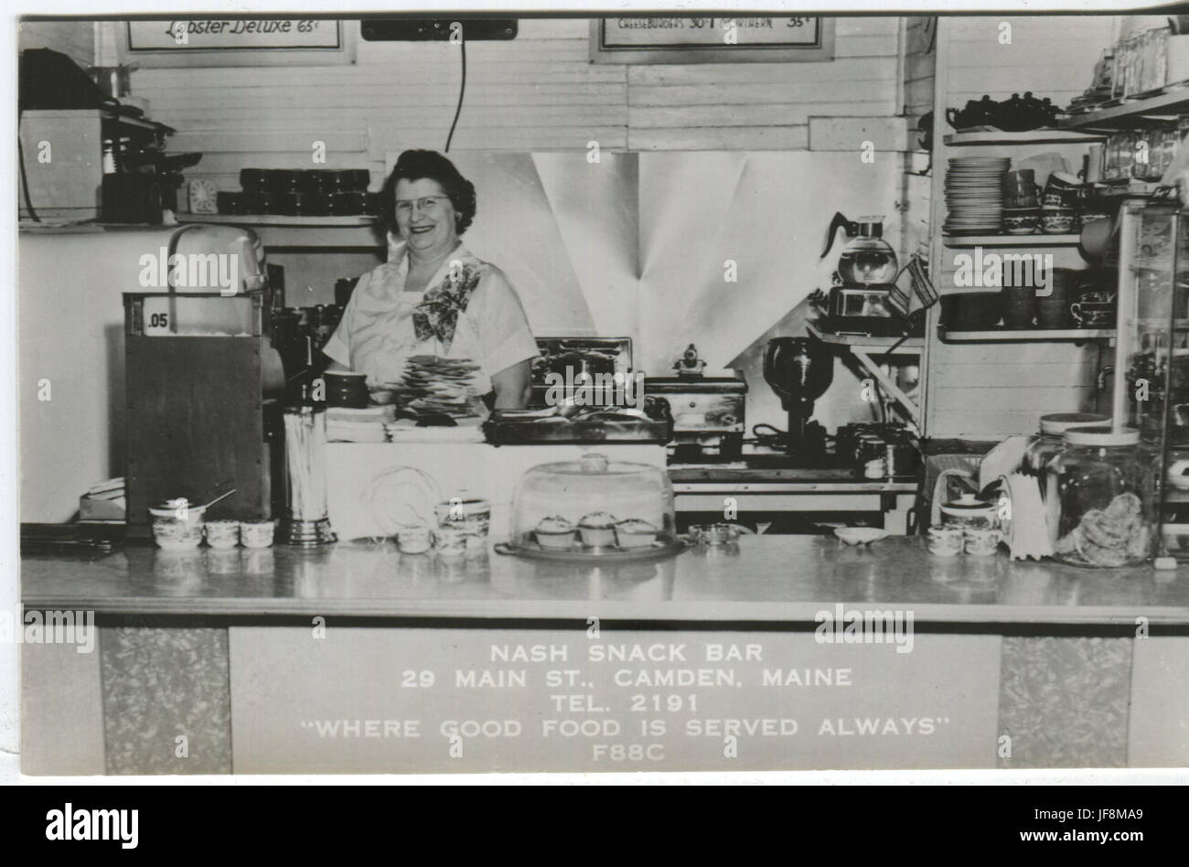 Nash Snack Bar, a popular dining spot in Camden, depicted in a vintage ...
