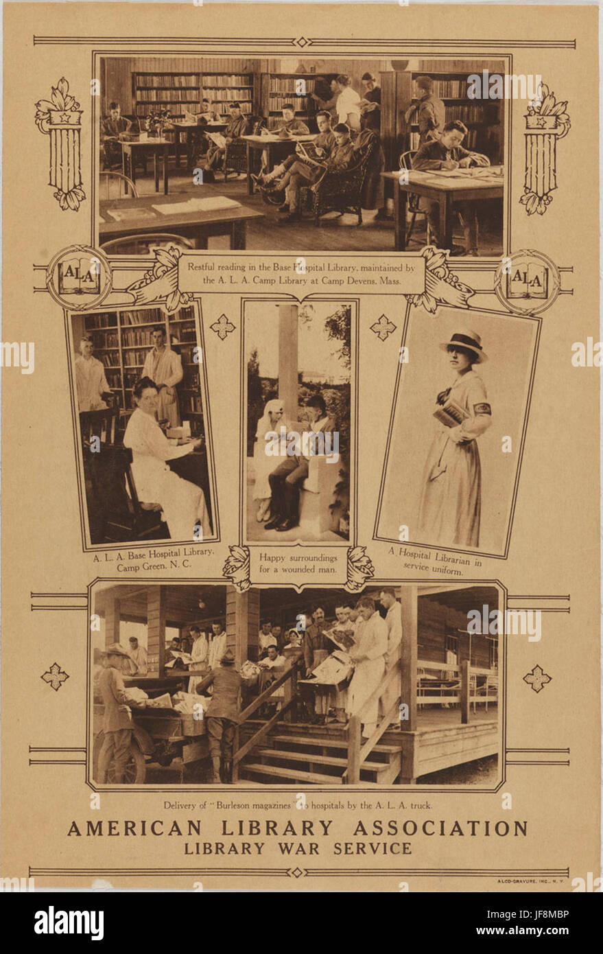 A vintage photograph showcasing the Library War Service during World ...