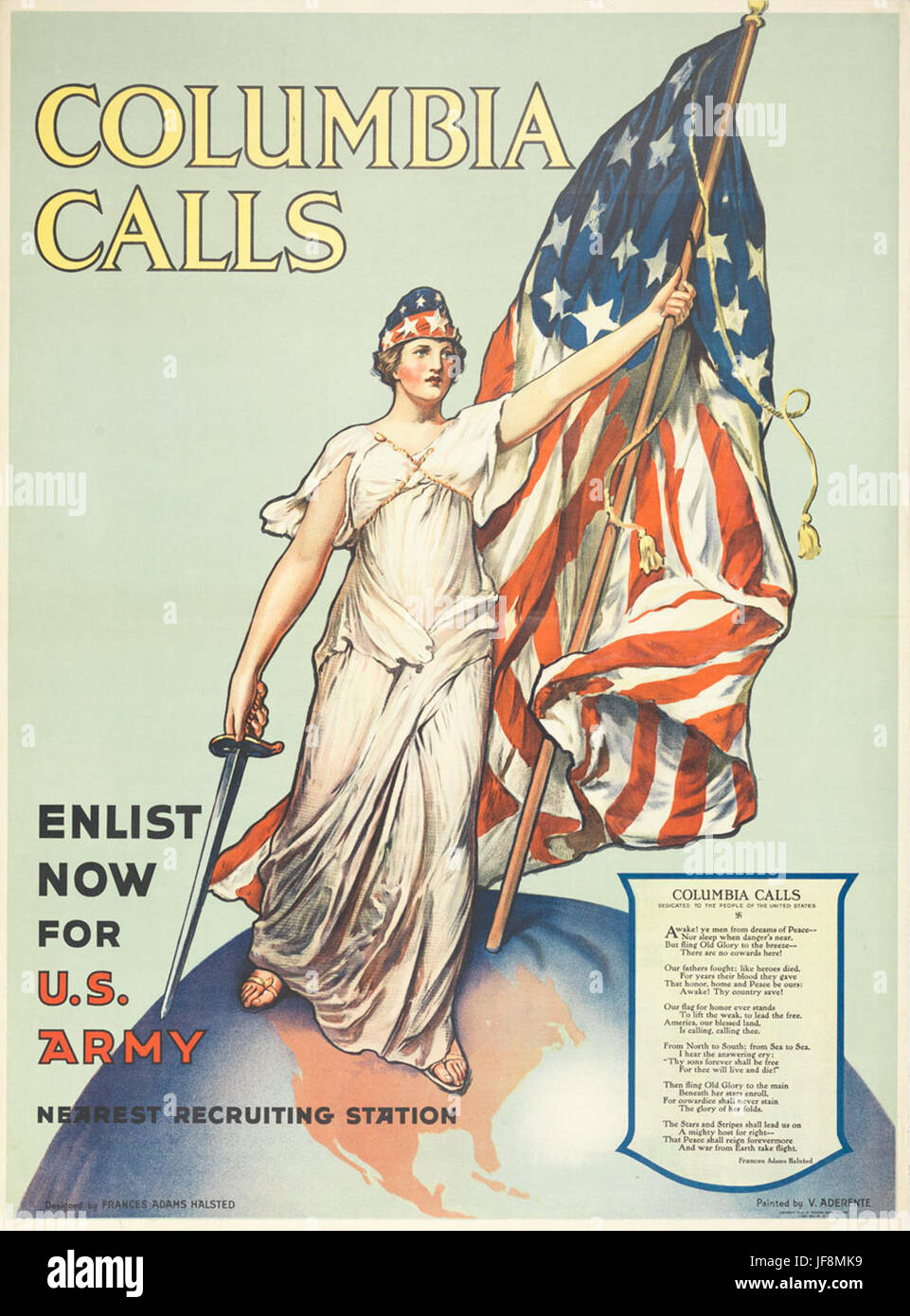 A vintage recruitment poster encouraging Americans to enlist in the ...