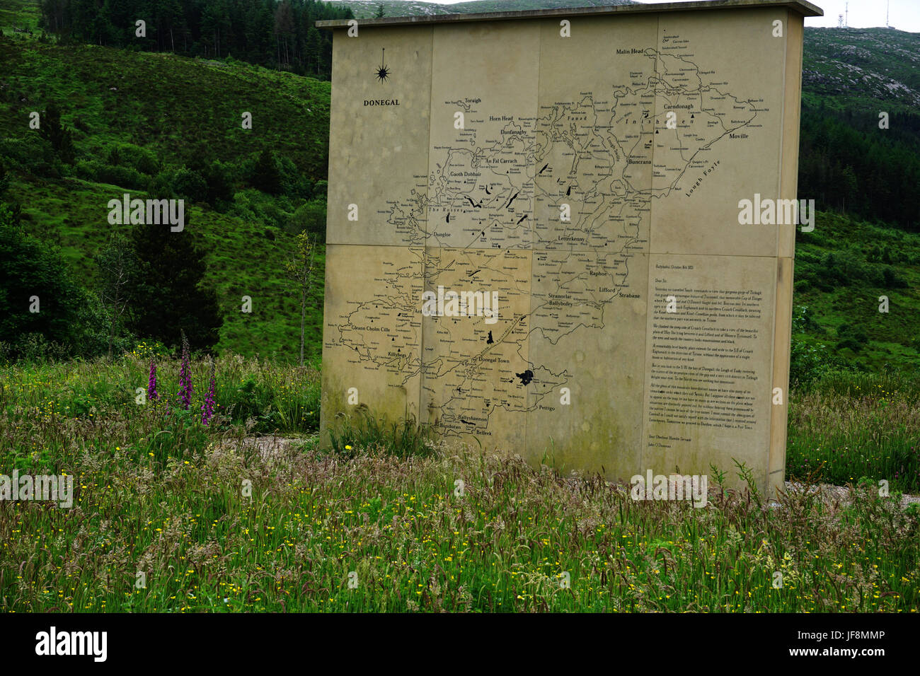 Direction Map of County Donegal Ireland on a Stone Tablet Stock Photo ...