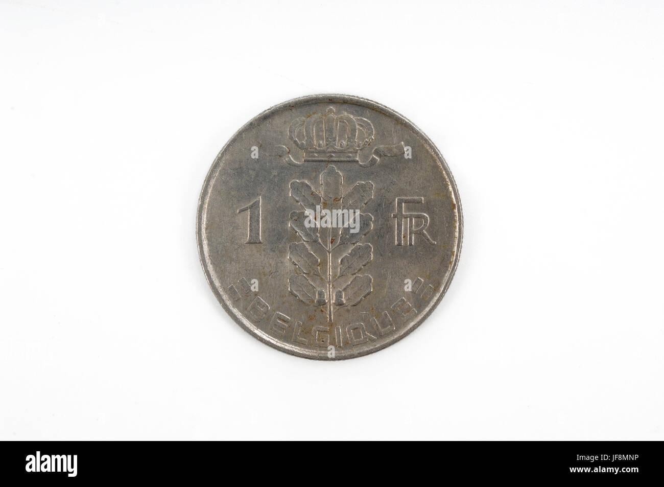 Belgium one francs coin Stock Photo - Alamy