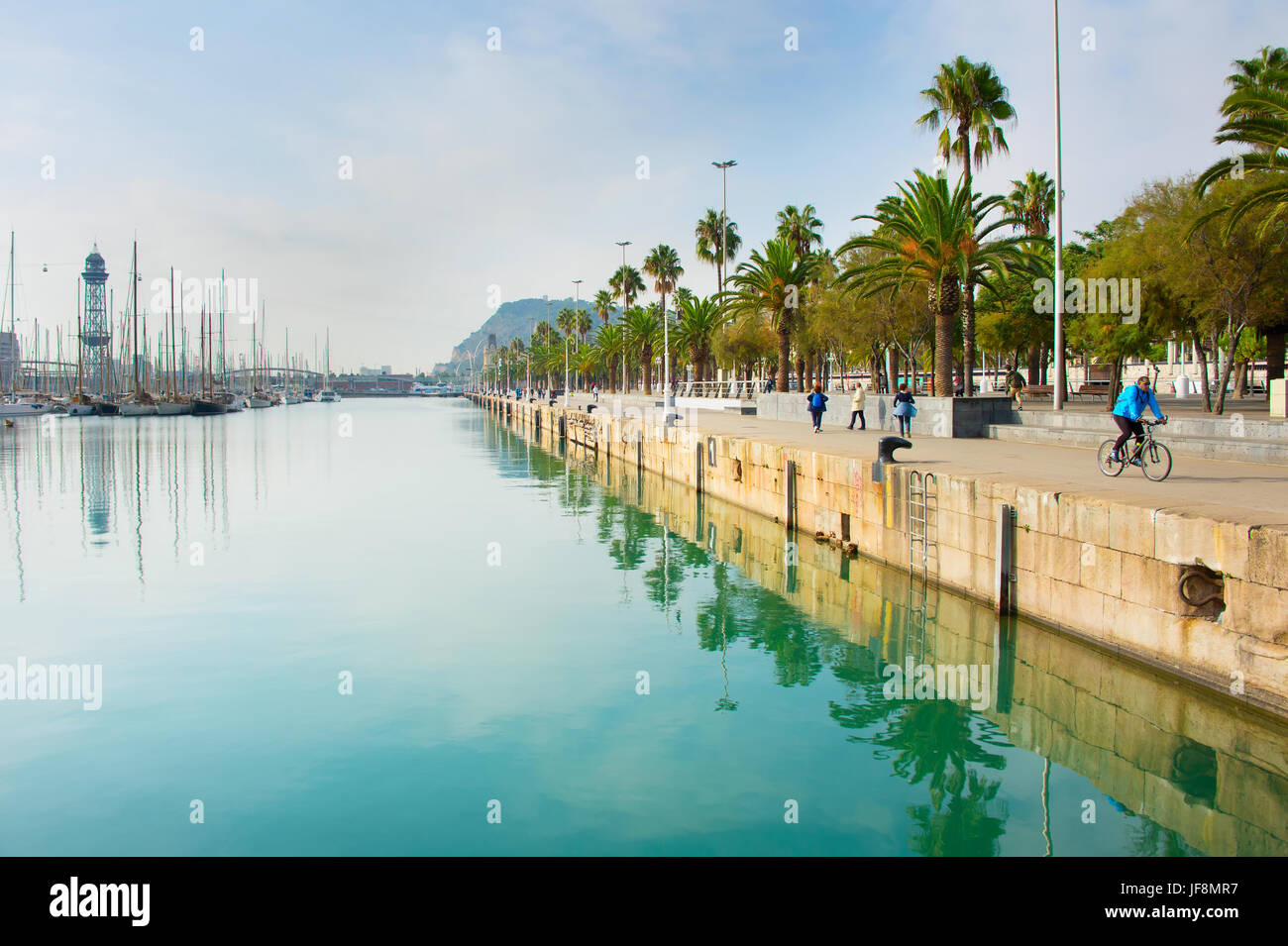 Barcelona quayside, Spain Stock Photo - Alamy