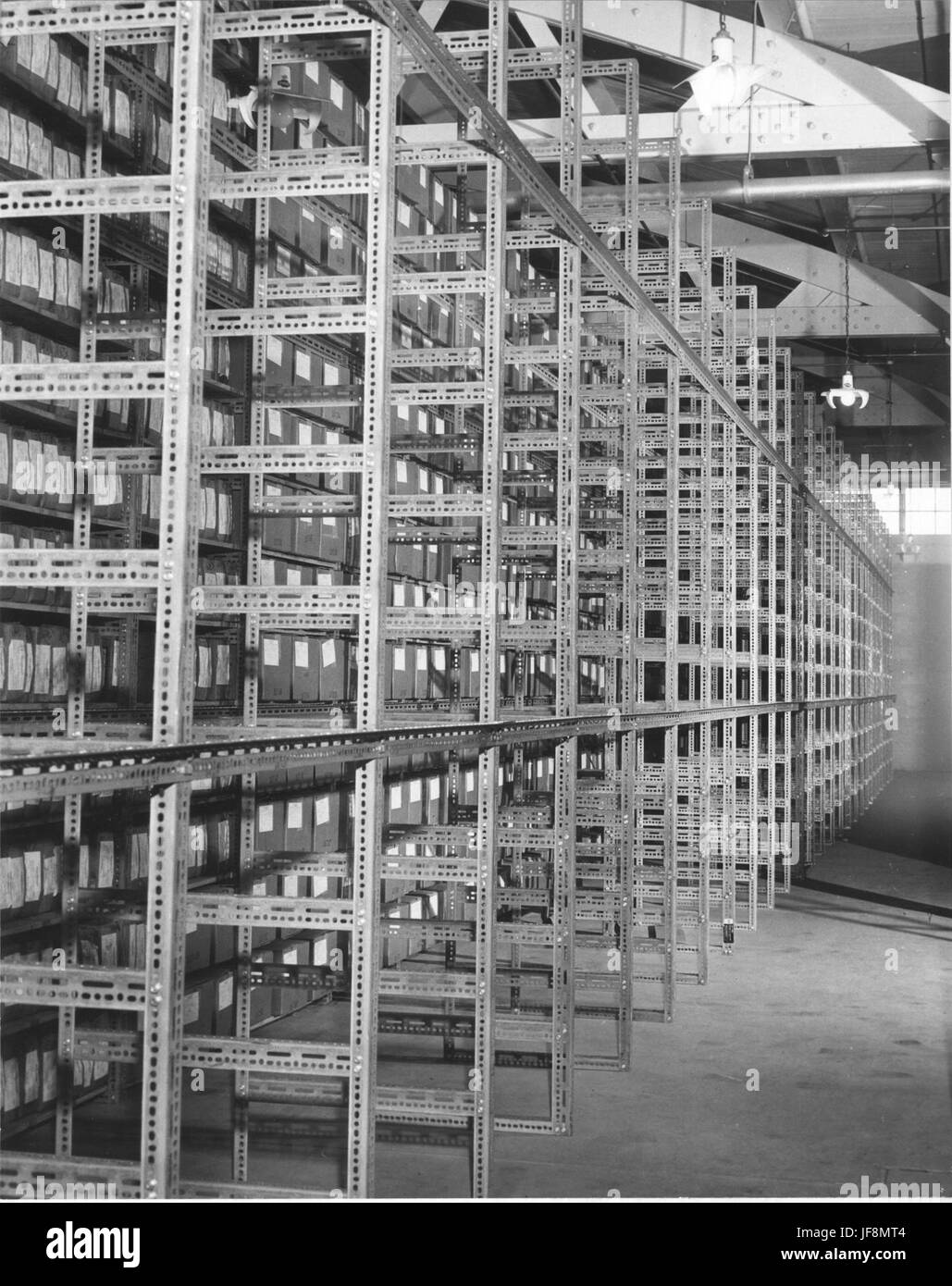 Slotted angle shelving, used in the U.S. Federal Archives, is designed ...