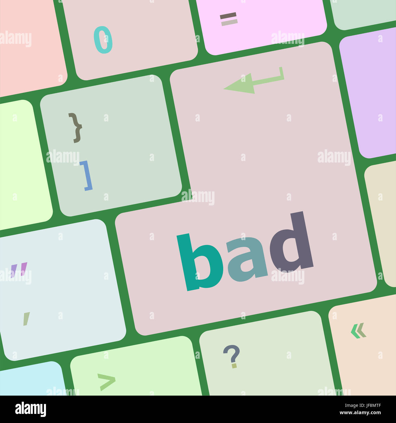 bad word on white button keyboard Stock Photo - Alamy