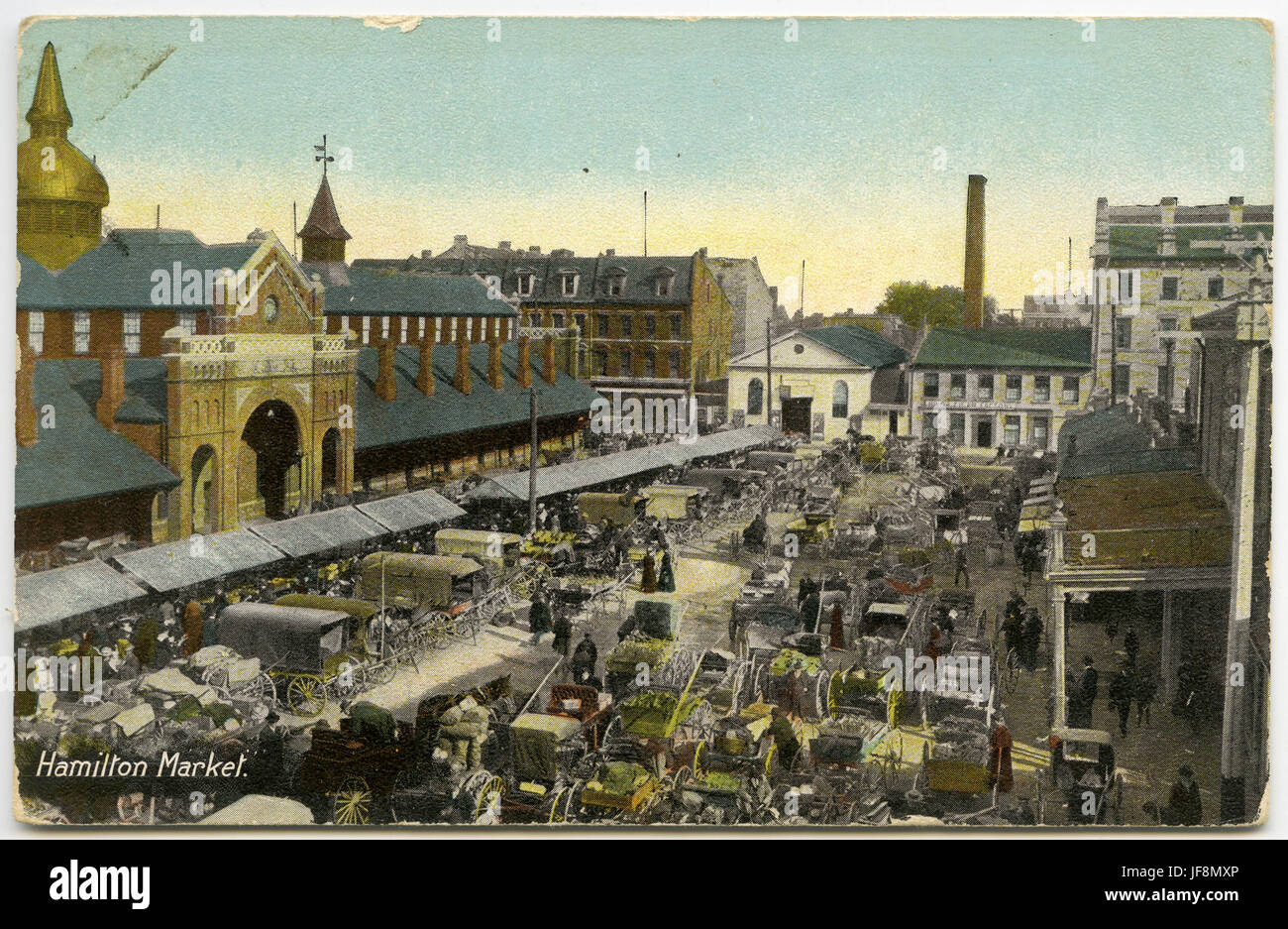 A timeless image of Hamilton Farmers Market, capturing the lively ...