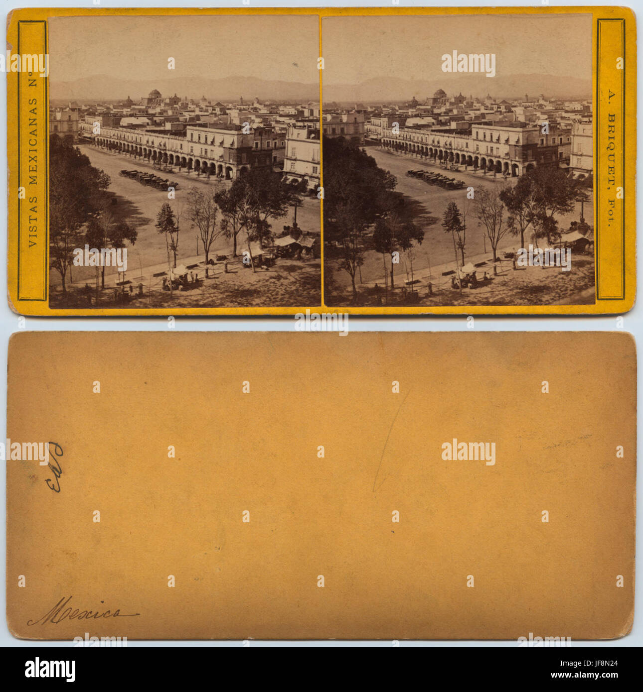 A vintage photograph showcasing a typical Mexican plaza, capturing its ...