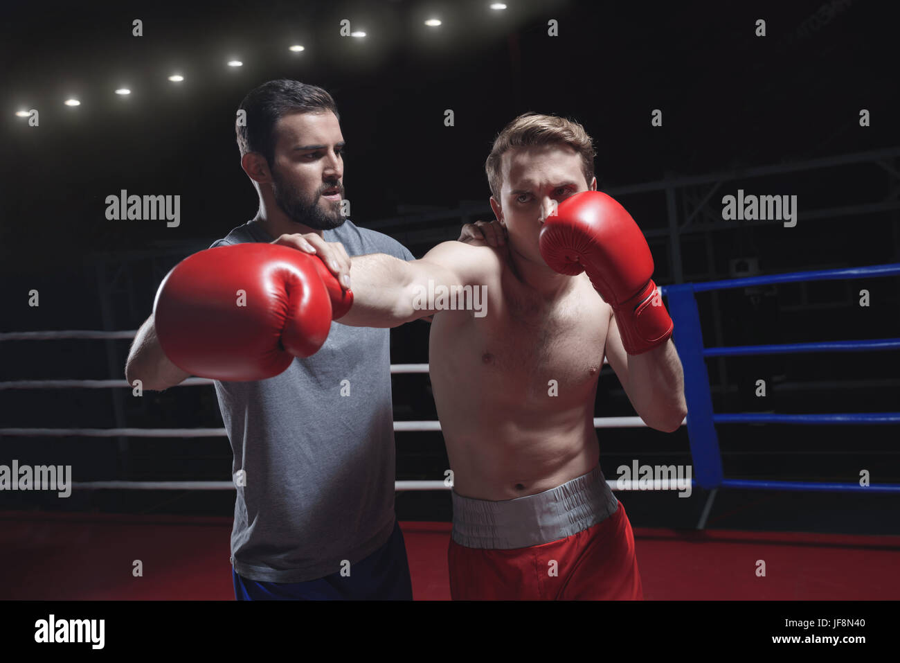 Boxer boxing trainer training man men hi-res stock photography and ...