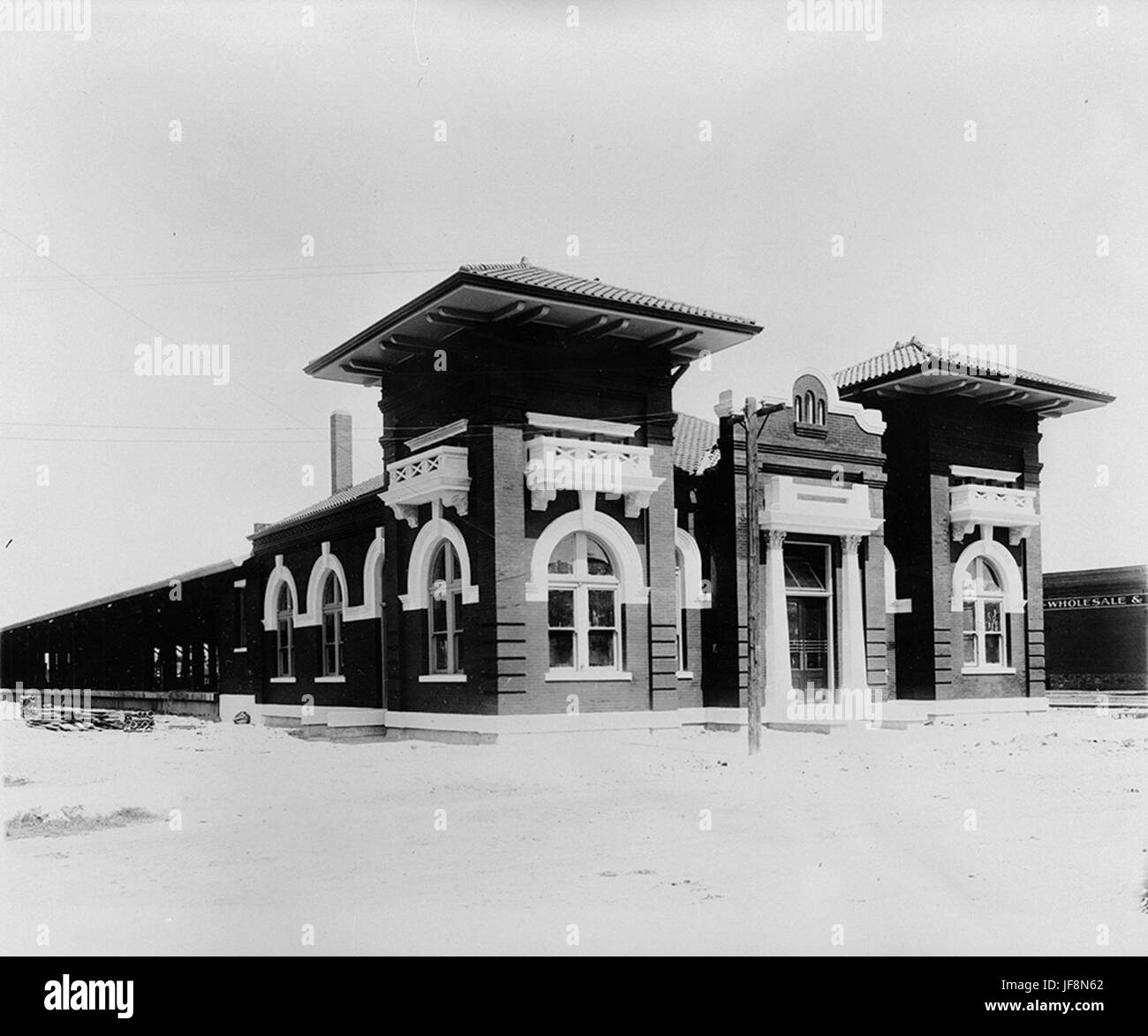 A historic photograph of the Texas and Pacific Railway Station in El ...