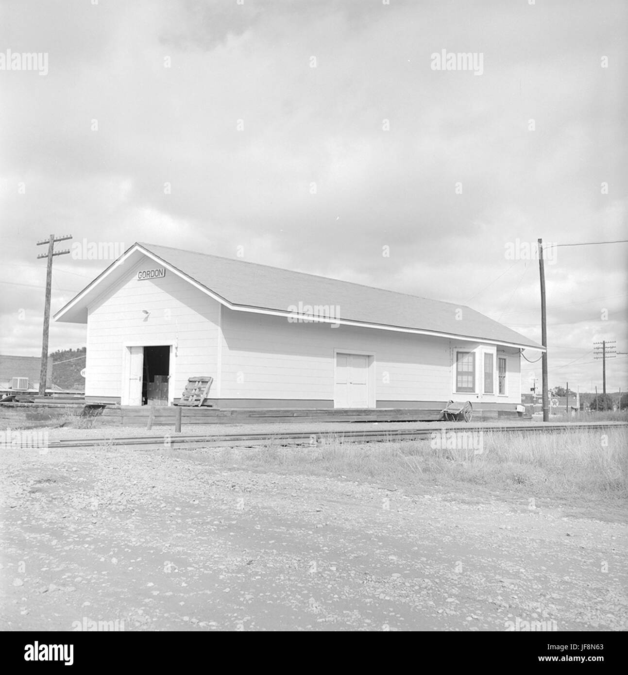 A historic photograph of the Texas and Pacific Railway Station in ...
