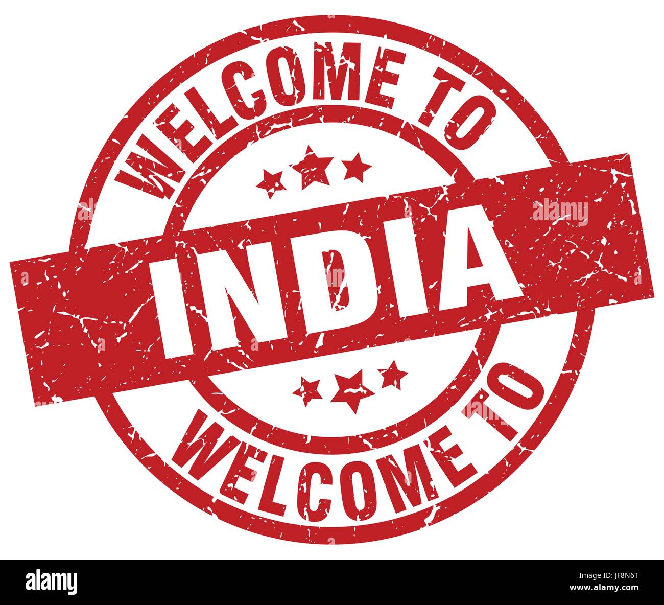 welcome to India red stamp Stock Vector Image & Art - Alamy
