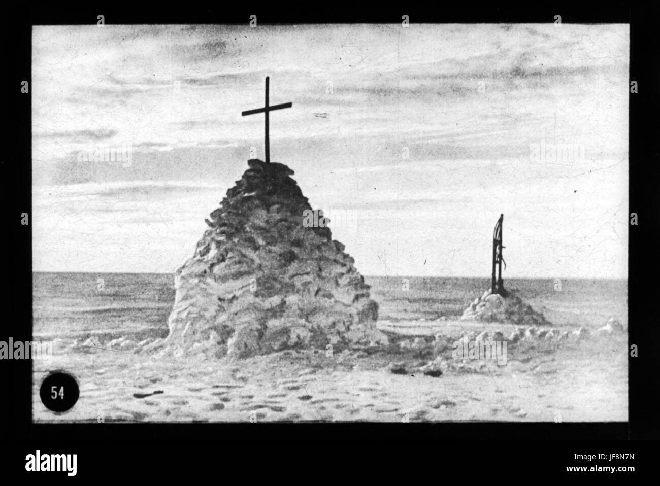 A historic photograph of Captain Robert Falcon Scott’s grave cairn in ... A historic photograph of Captain Robert Falcon Scott’s grave cairn in ...