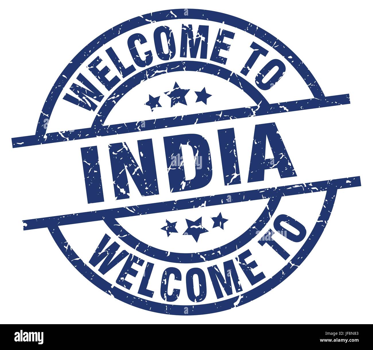 welcome to India blue stamp Stock Vector Image & Art - Alamy