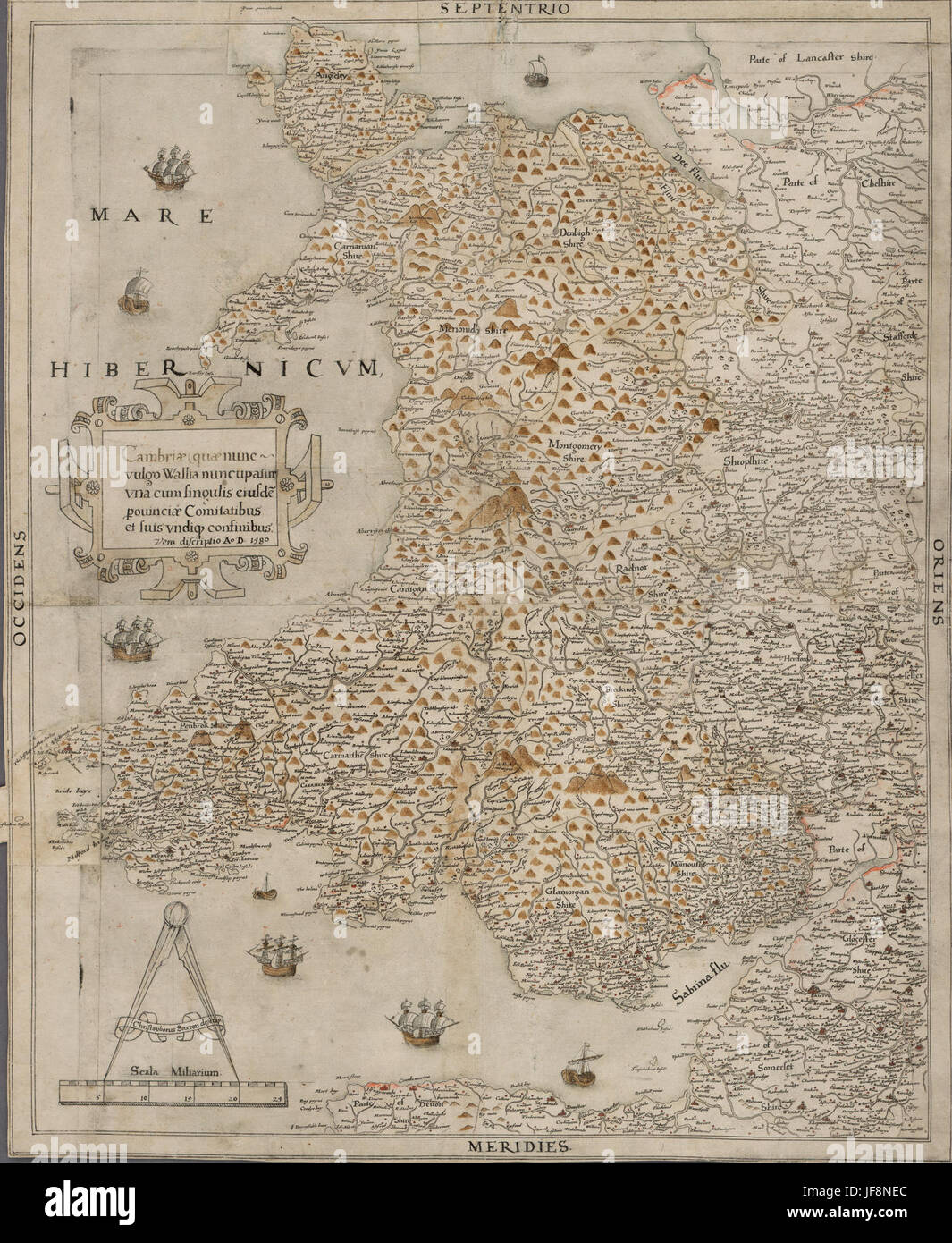 A reproduction of Saxton's Proof Map of Wales, an important historical ...