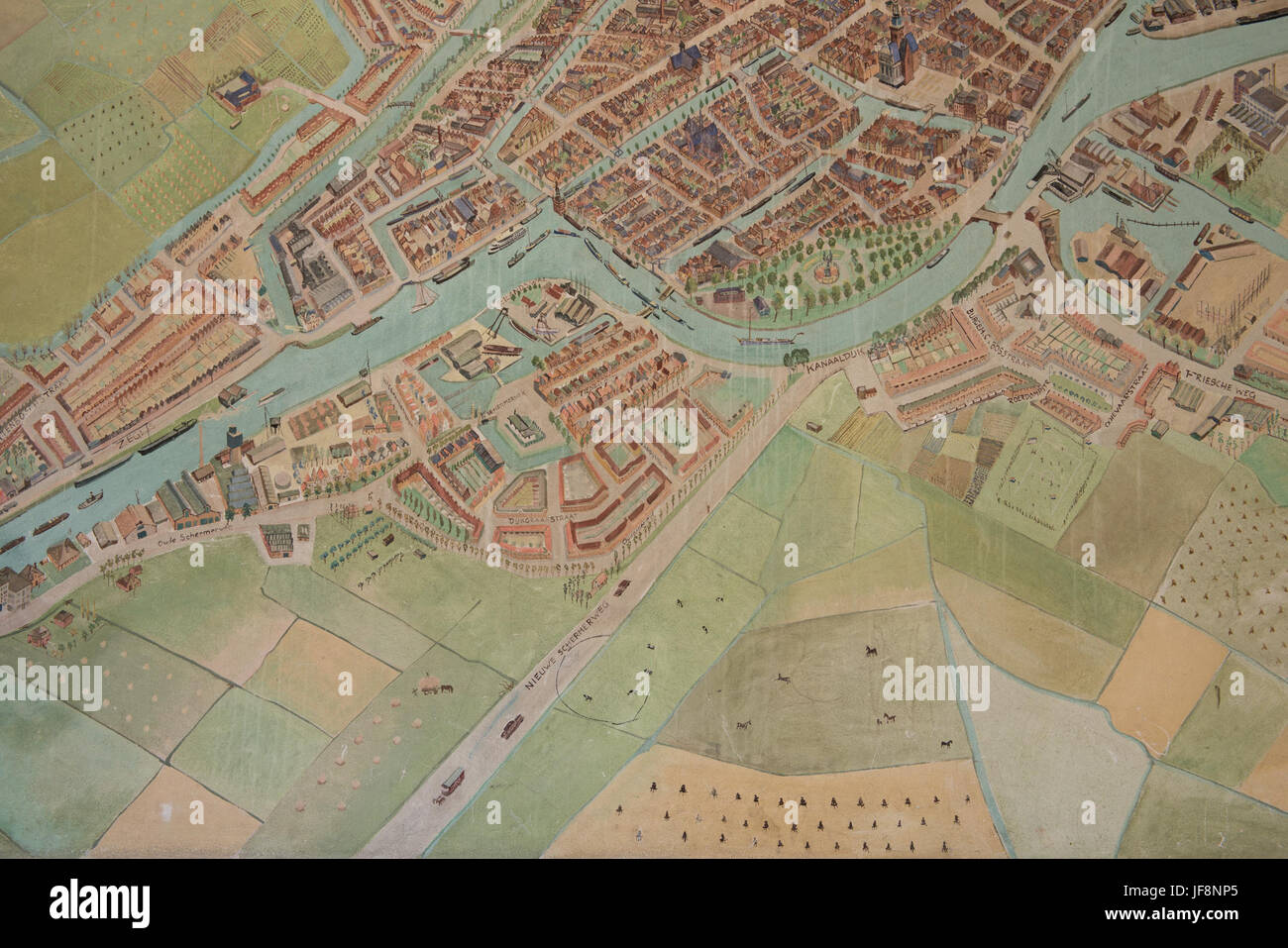 Alkmaar 1945: A map of Alkmaar, Netherlands, from 1945, showing the ...